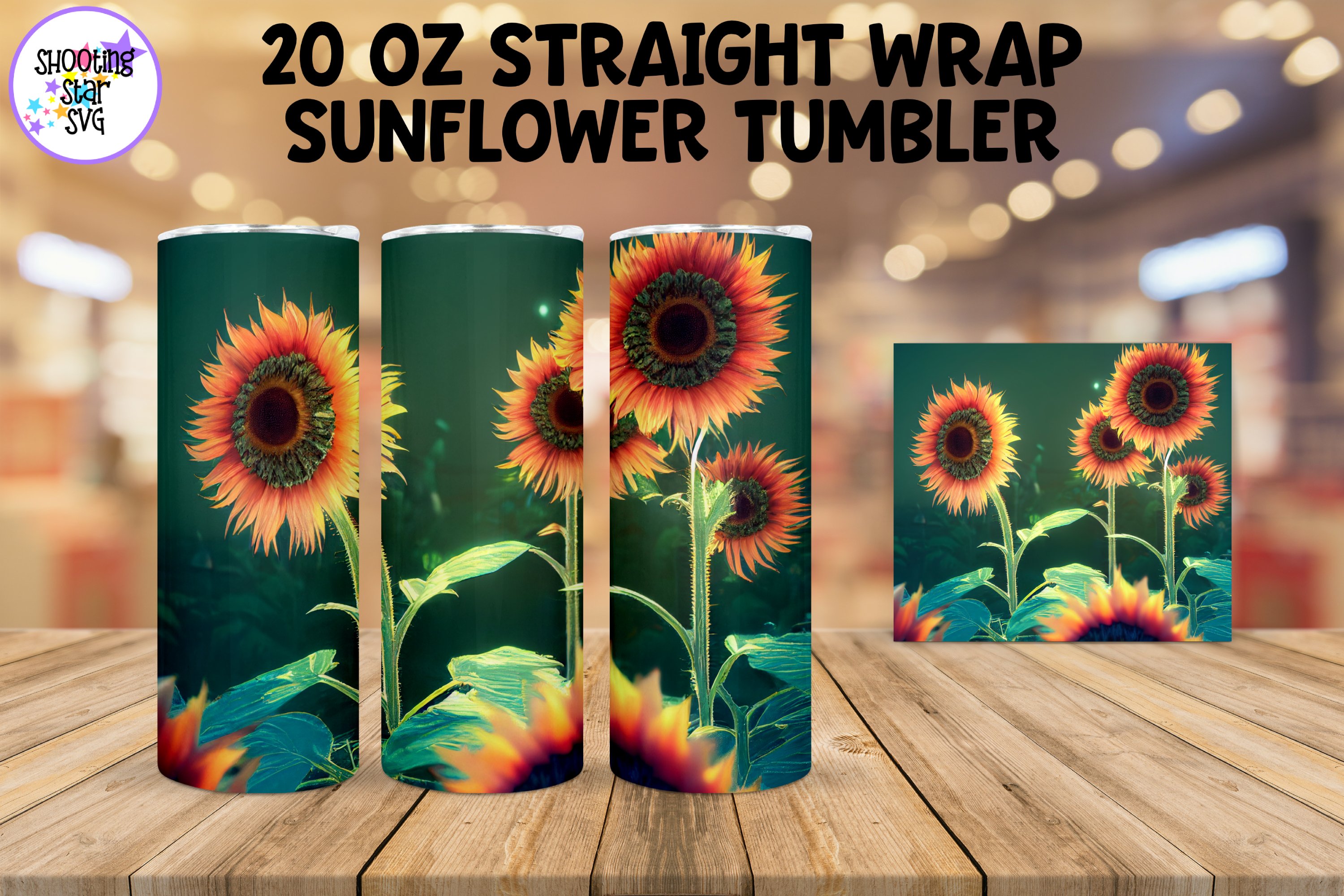 Watercolor Sunflower Sublimation Tumbler Wrap (2229954) | Sublimation ...