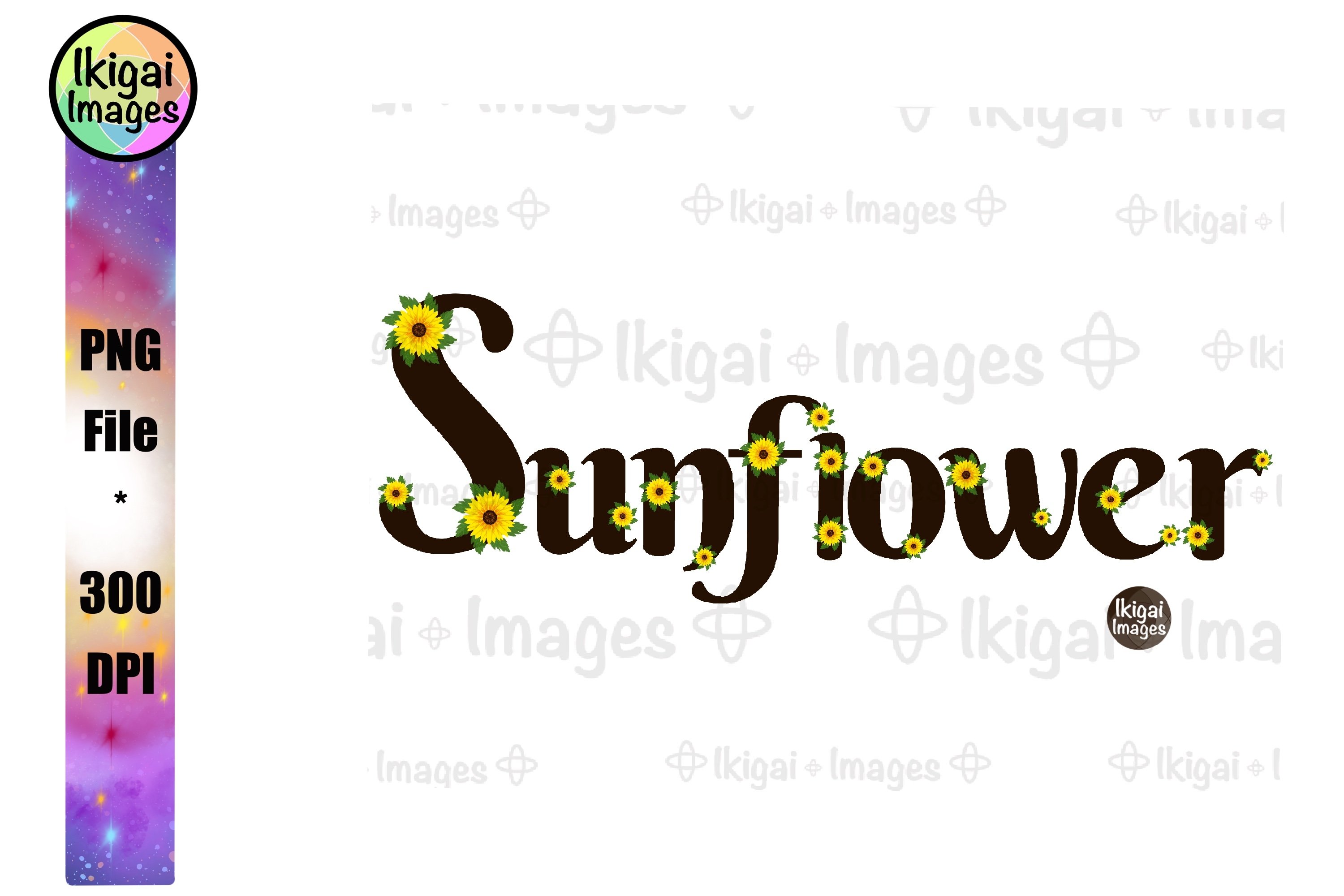 Sunflower Word Art Sublimation, Flowers PNG, Floral Clipart