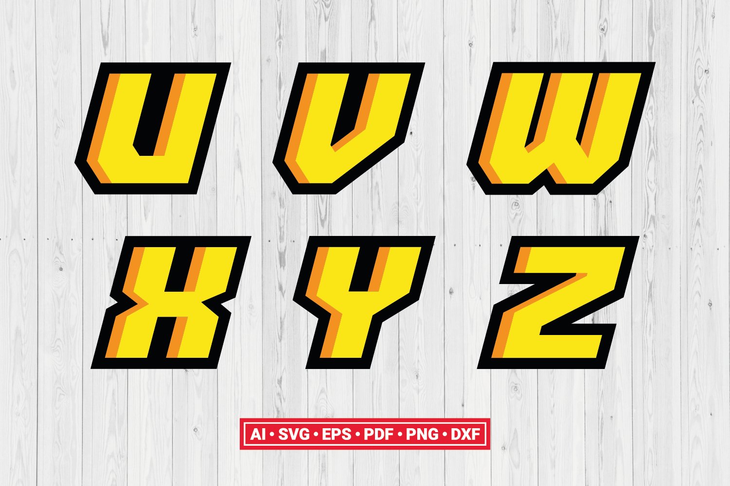 Lego Font With Yellow Outline