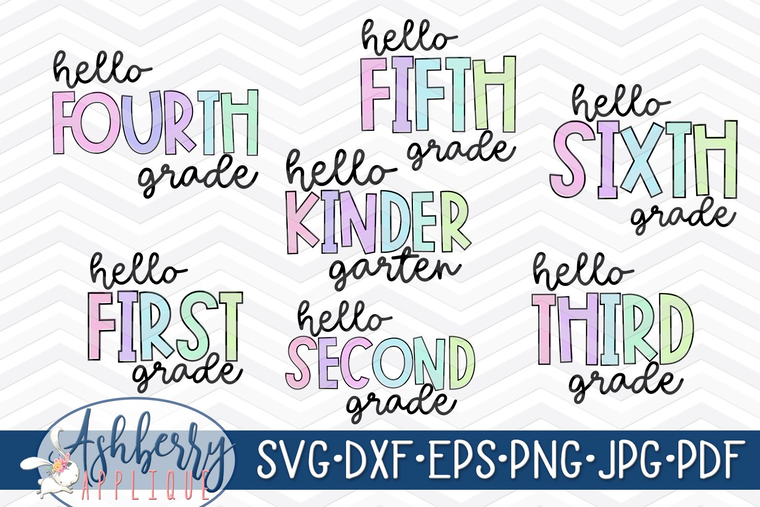 Hello School Grade Bundle SVG/DXF Cut File (1364872) | SVGs | Design ...