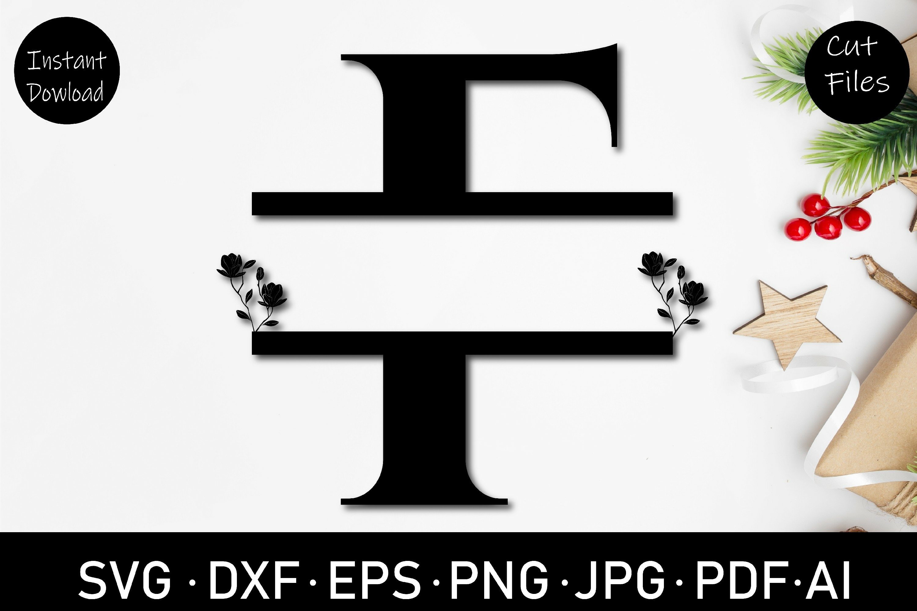 Flower Monogram Frames svg