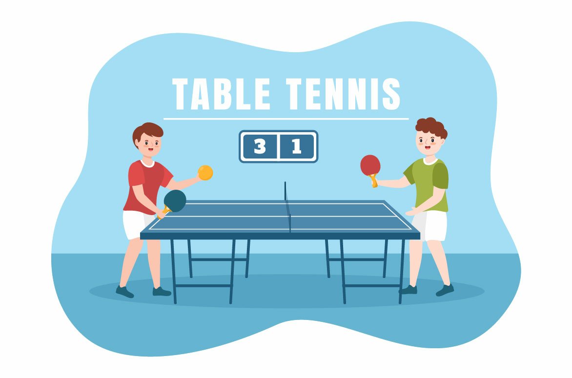Playing Table Tennis Clipart