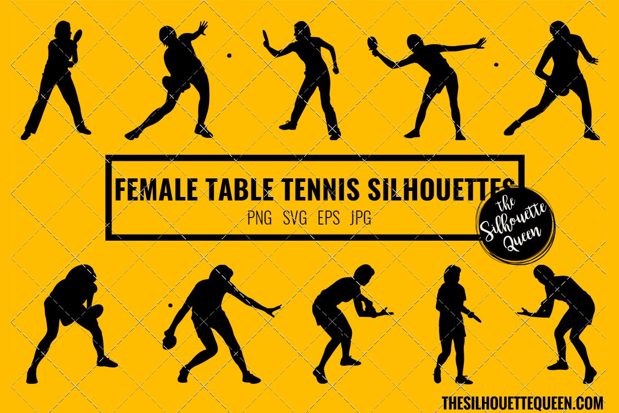 Woman Table tennis silhouette vector (1397318) | SVGs | Design Bundles