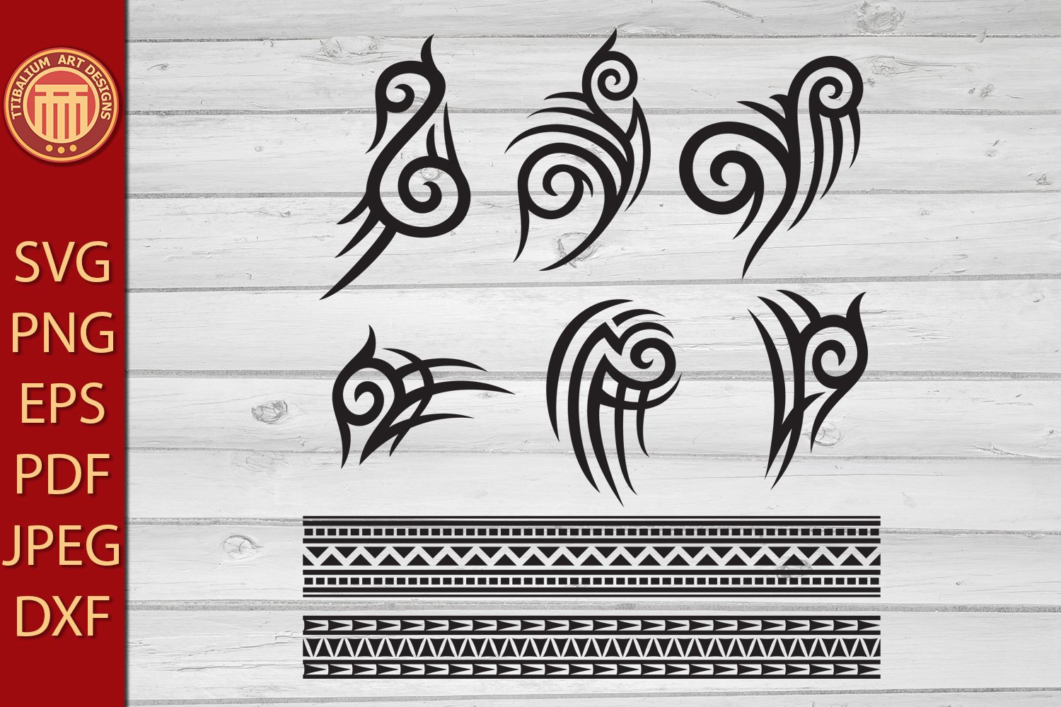 Tribal Tattoo Art Design Elements - eps, svg, pdf, png files (2191051 ...