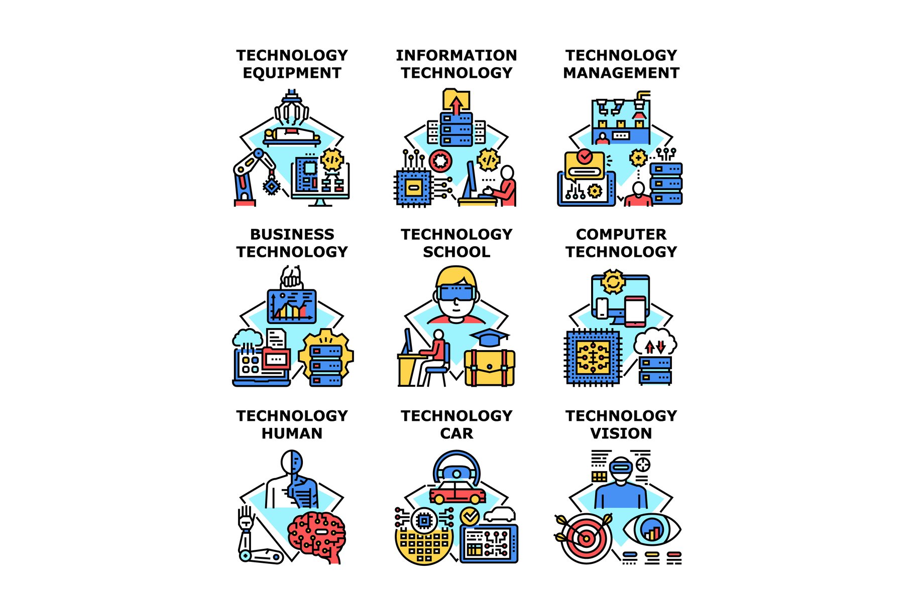 Technology business concept icon vector illustration (1790561) | Icons ...