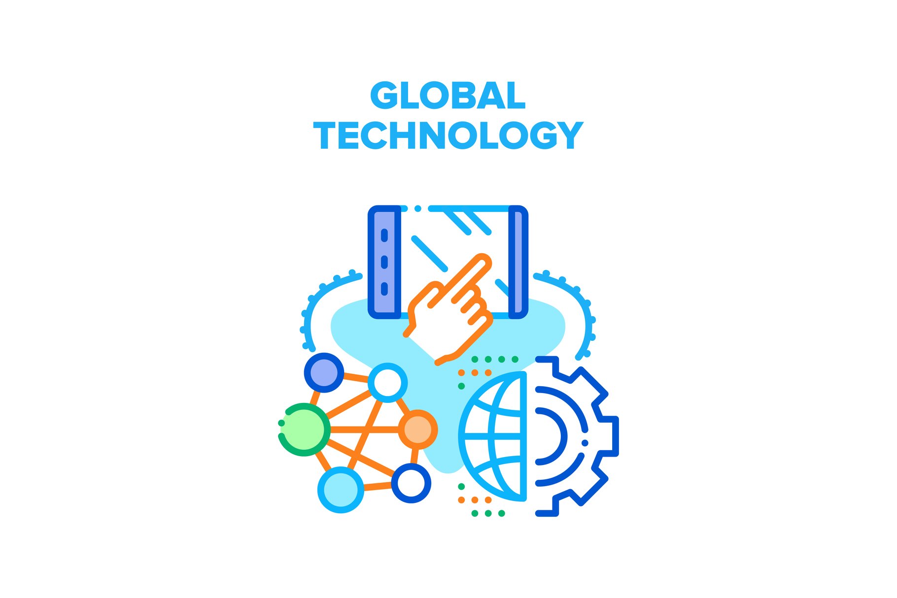 Global Technology Vector Concept Illustration (1513877) | Icons ...