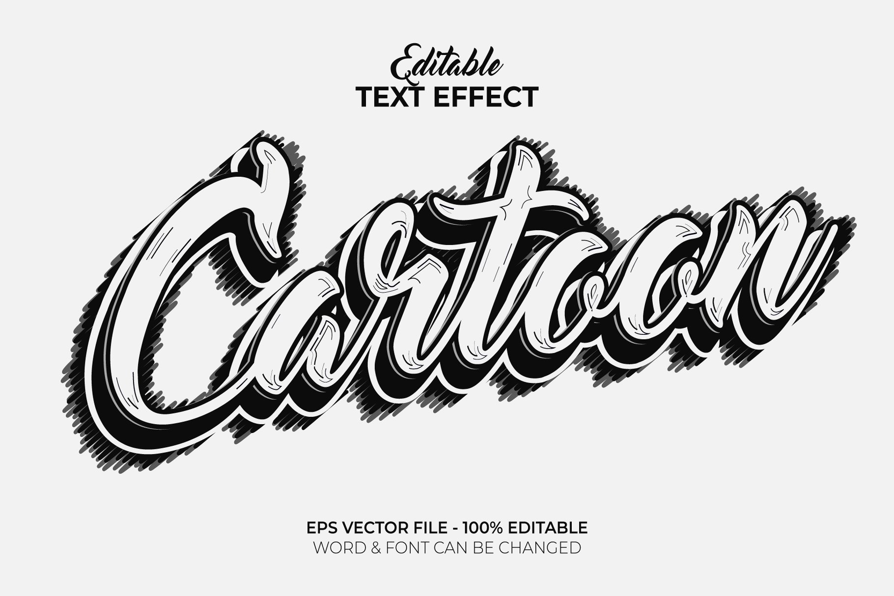 Cartoon editable text effect scribble style theme. (1740879 ...