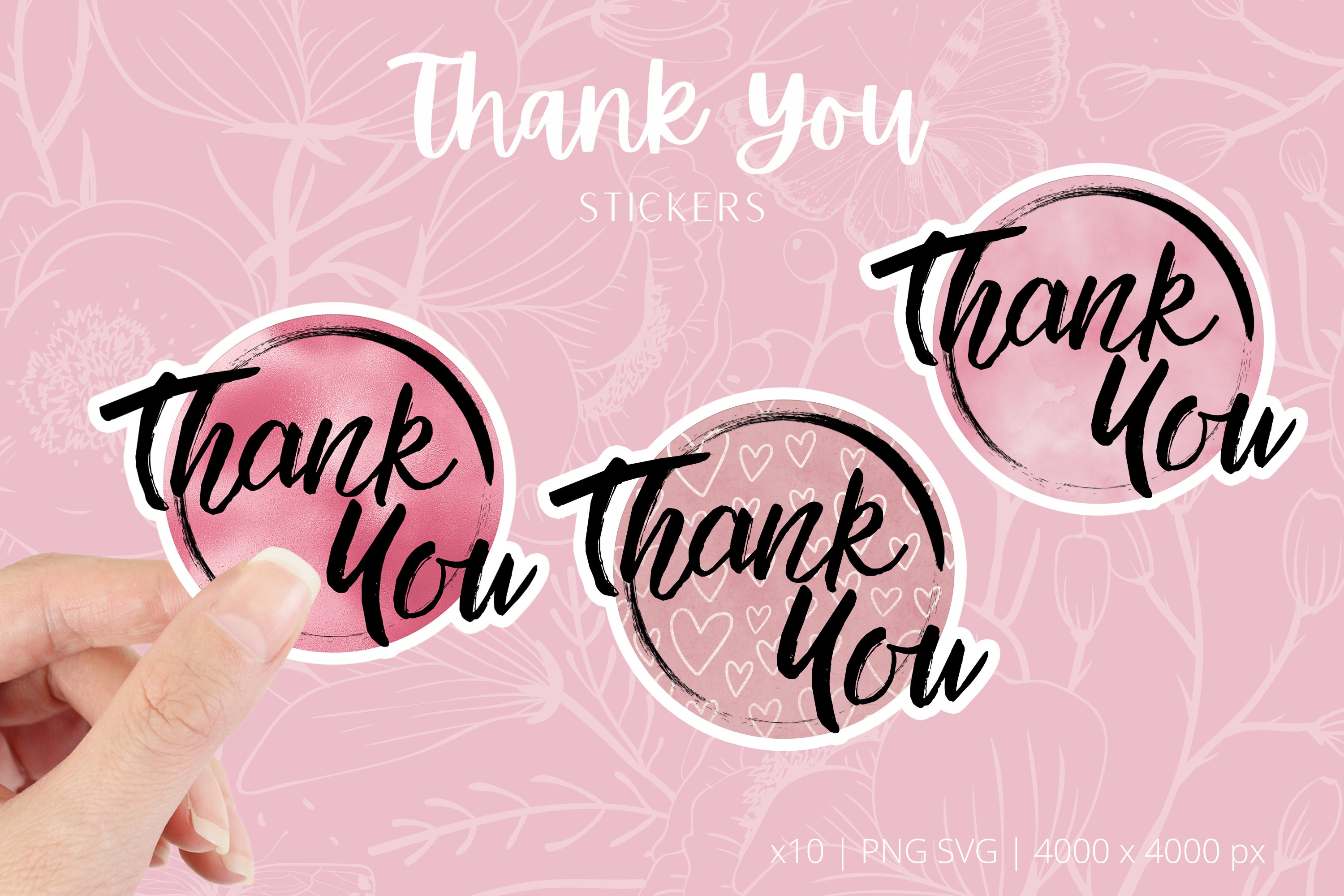 Thank You Stickers (1441463) | Stickers | Design Bundles