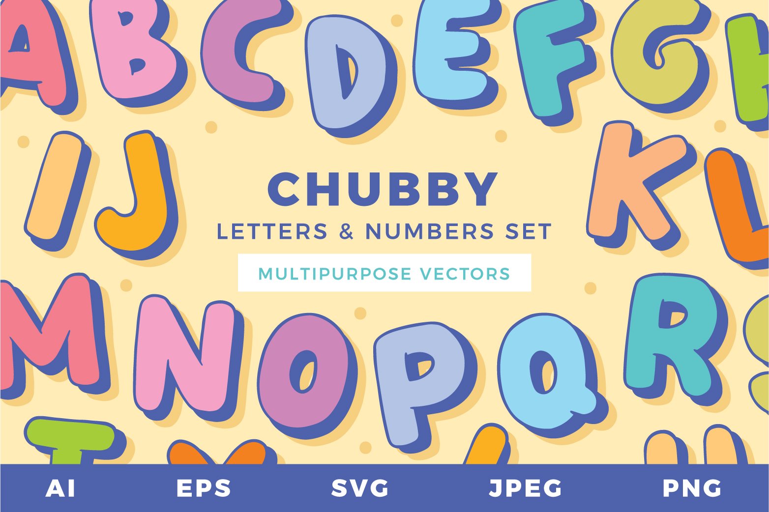 Chubby Letters & Numbers Set | Multipurpose Vector Objects (1856426 ...