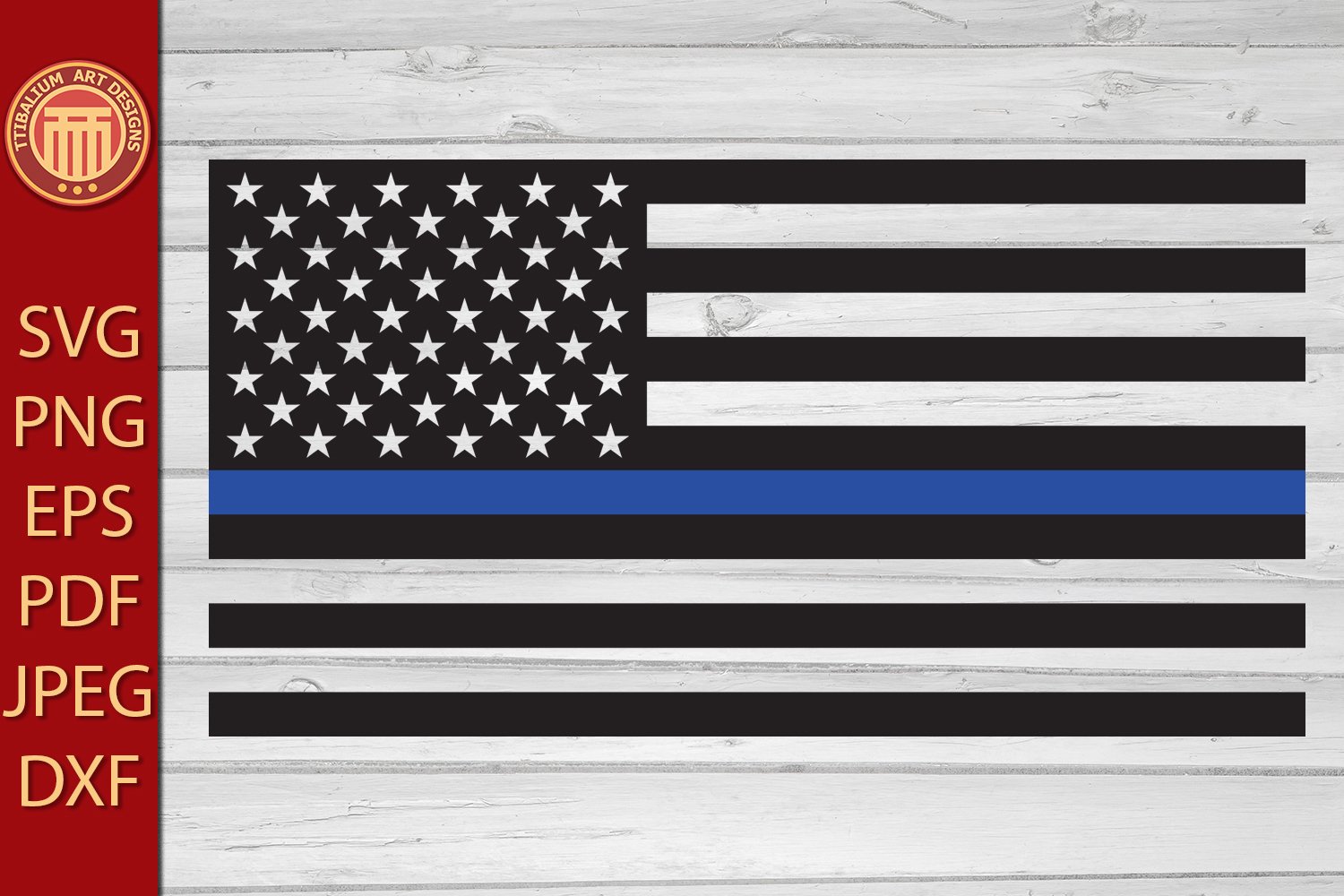 Thin Blue Line Flag - eps, jpg, dxf, svg, pdf, png files (2216291 ...