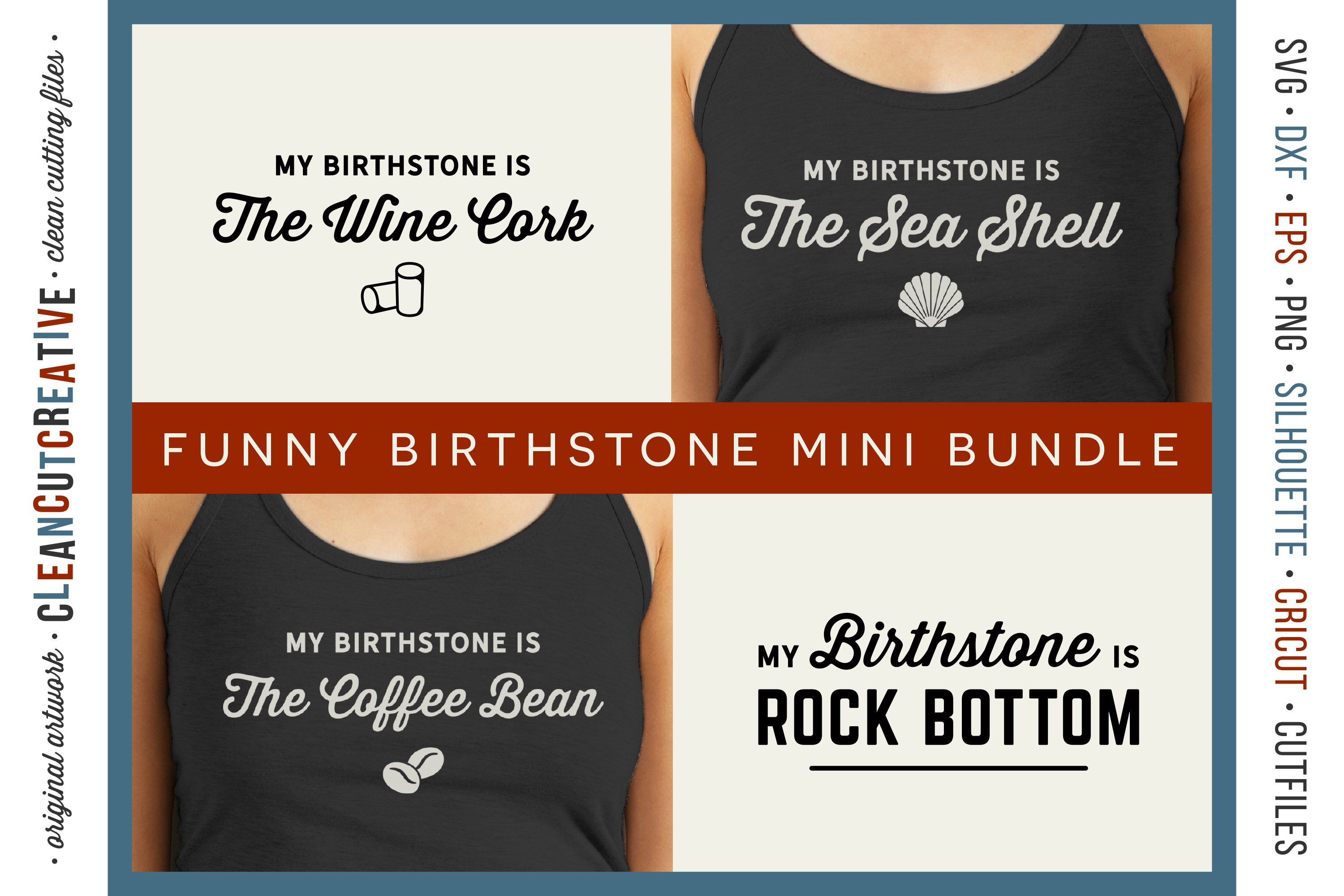 Funny Birth Stone Sayings - Mini Bundle of 4 SVG designs (1488873 ...
