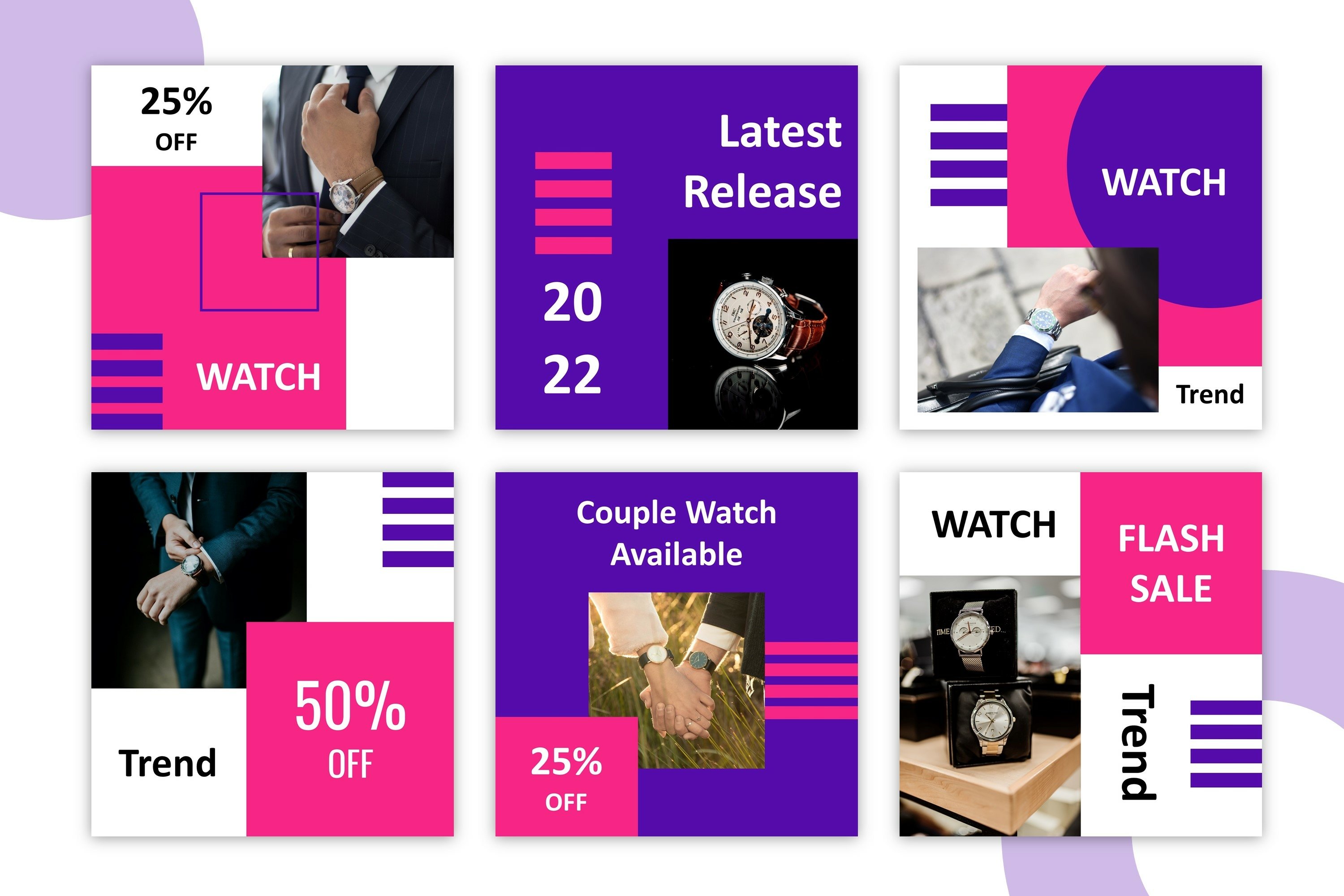 Instagram Feed Template - Watch #2 (1820593) | Instagram | Design Bundles