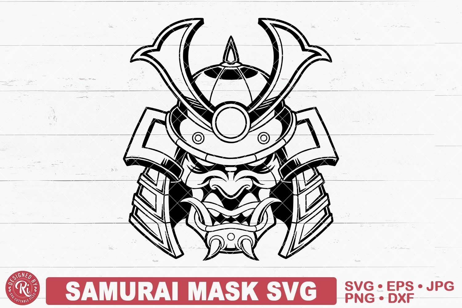 Japanese Warrior Mask Drawing