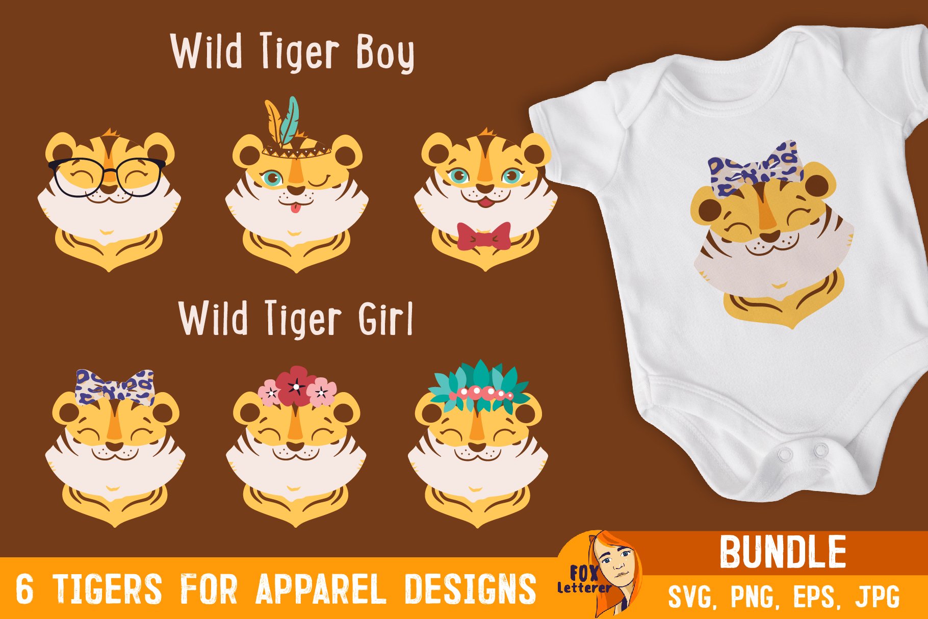 Happy Cartoon Tiger Head