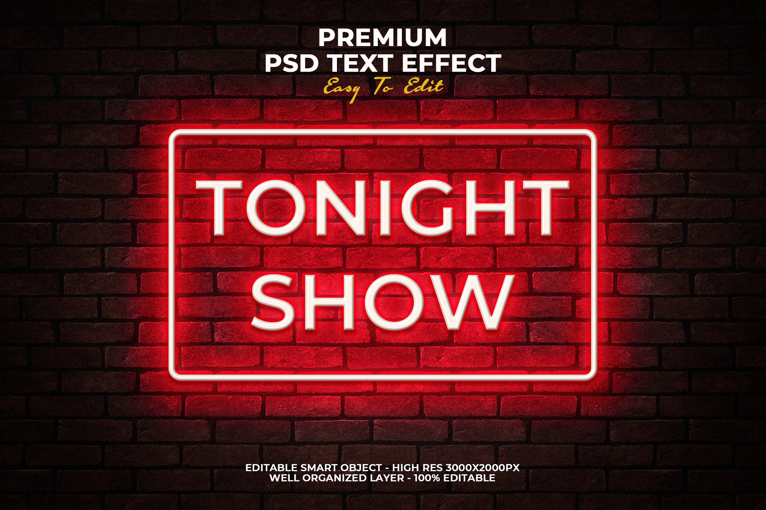 Tonight Show Light Glow Text Effect