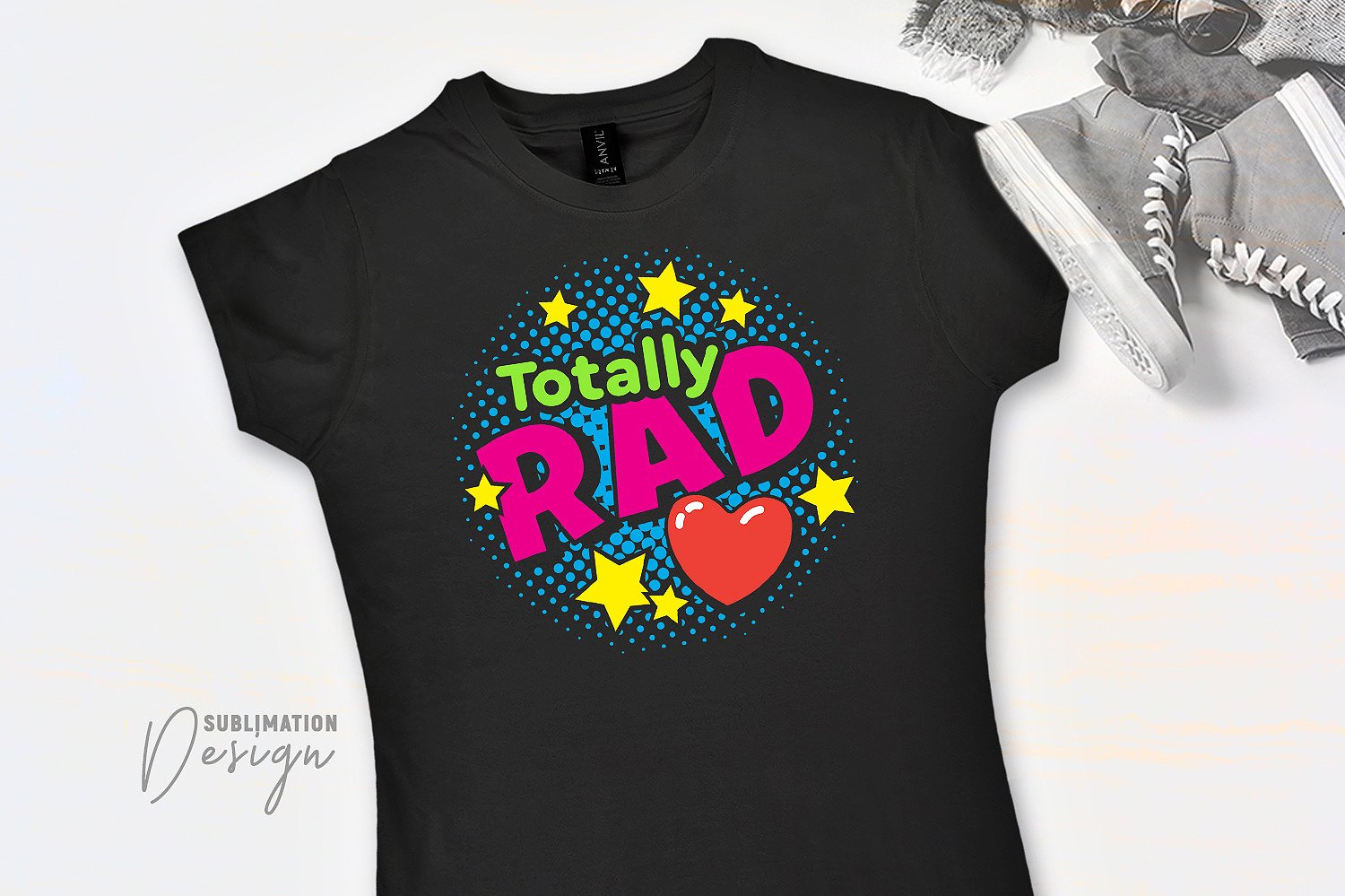Totally Rad - 80’s Style Sublimation Design (1630709) | SVGs | Design ...