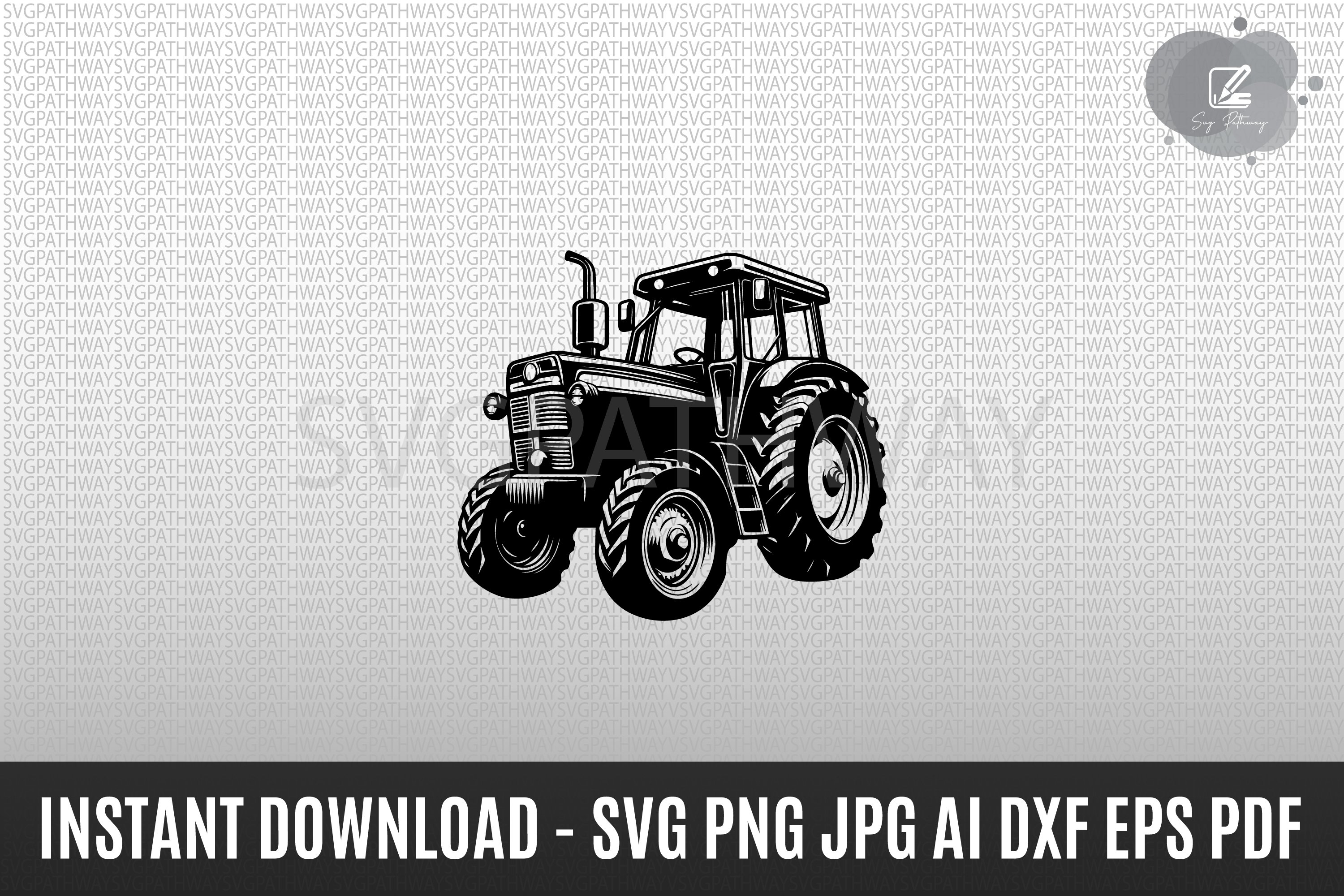 Tractor Silhouette Vector Art Dxf File Free Download