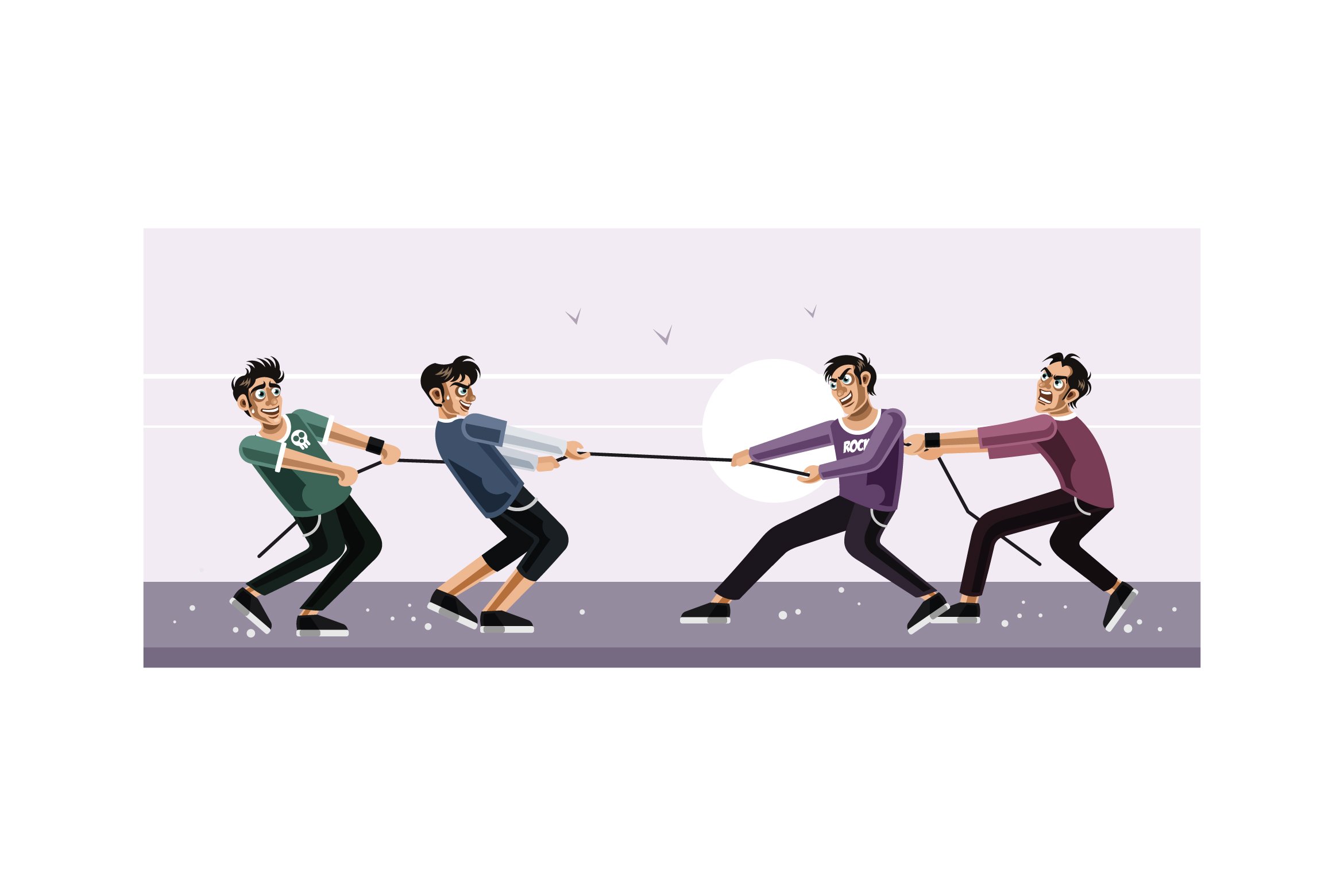 Tug of war vector graphics illustration (2313790) | Illustrations ...