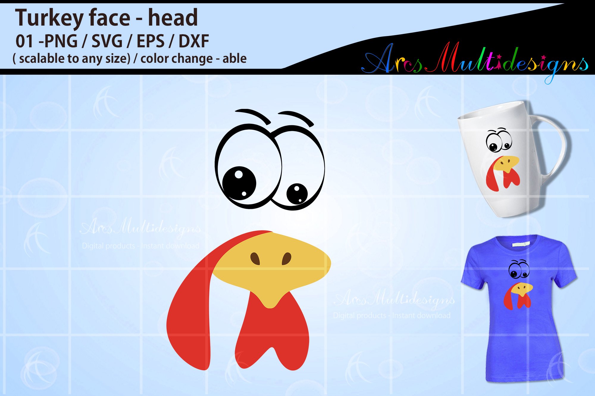 Turkey Face Template