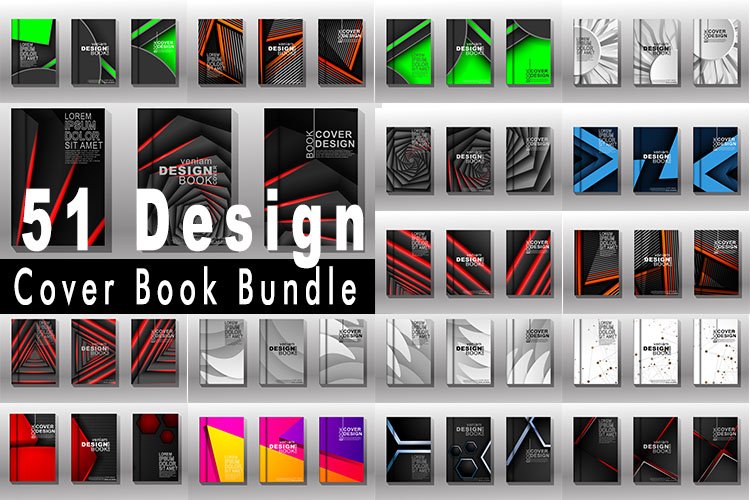 Bundle Vector illustration with minimal book cover design (726600 ...