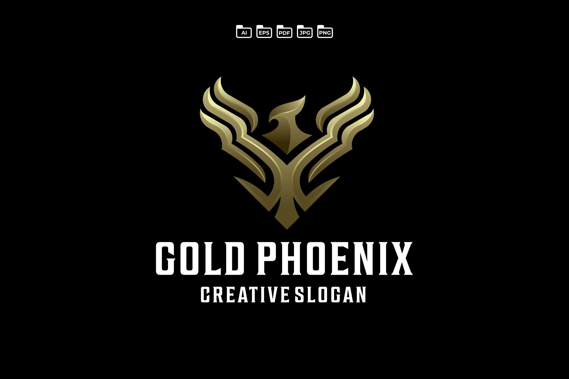 Golden Phoenix Gradient Modern Logo Template (1818457) | Logos | Design ...