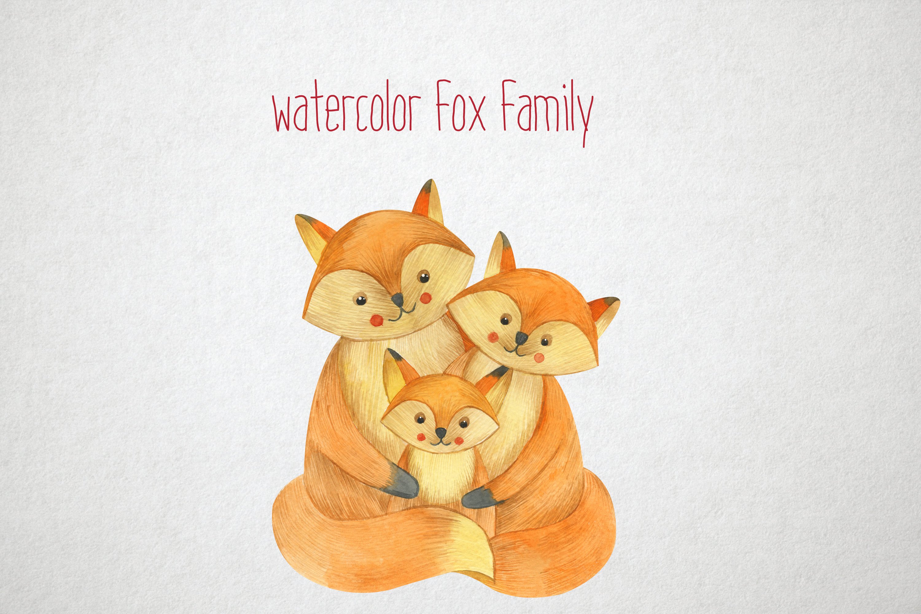 Drawing Of Fox Family