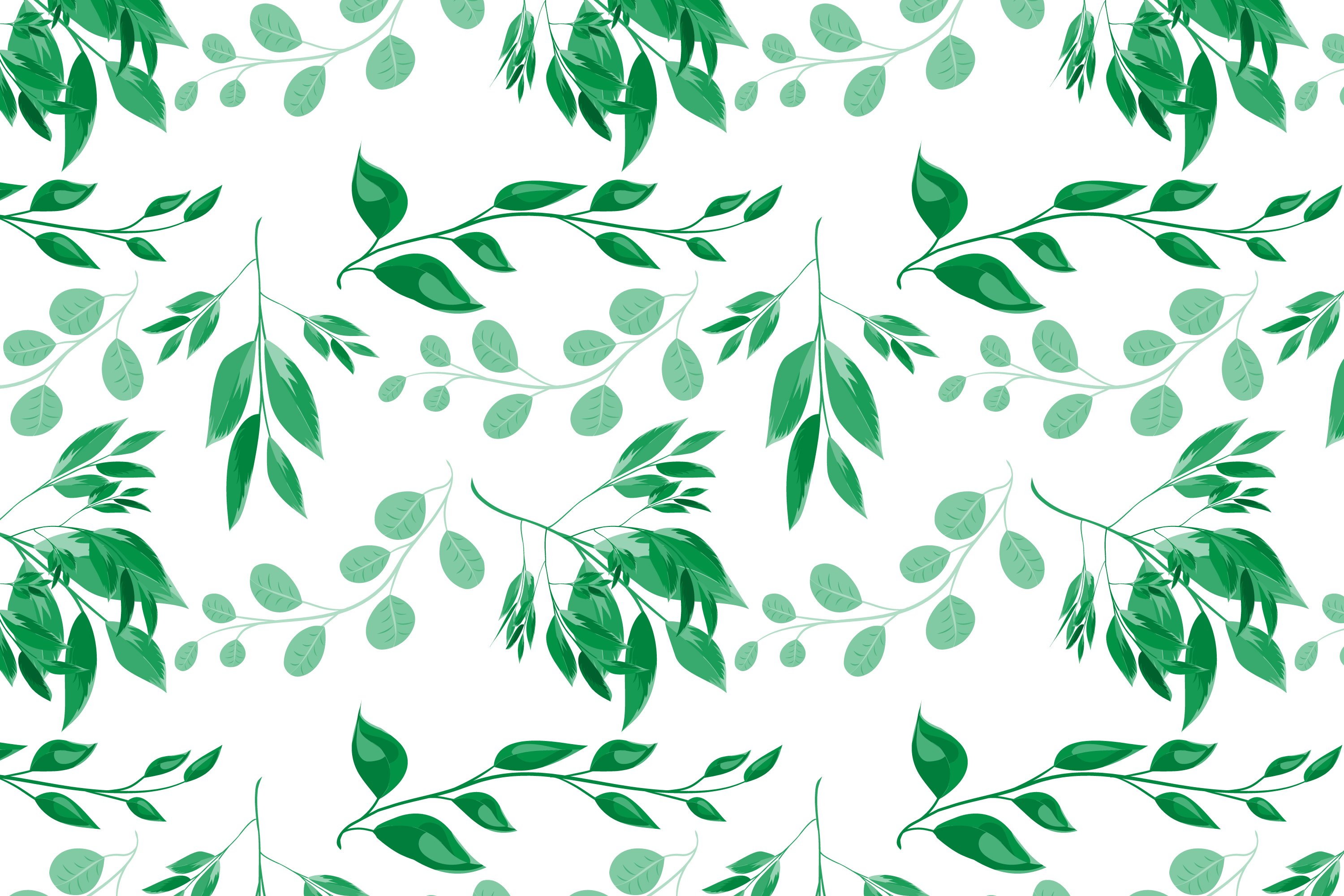cute green leaf pattern (1382972) | Patterns | Design Bundles
