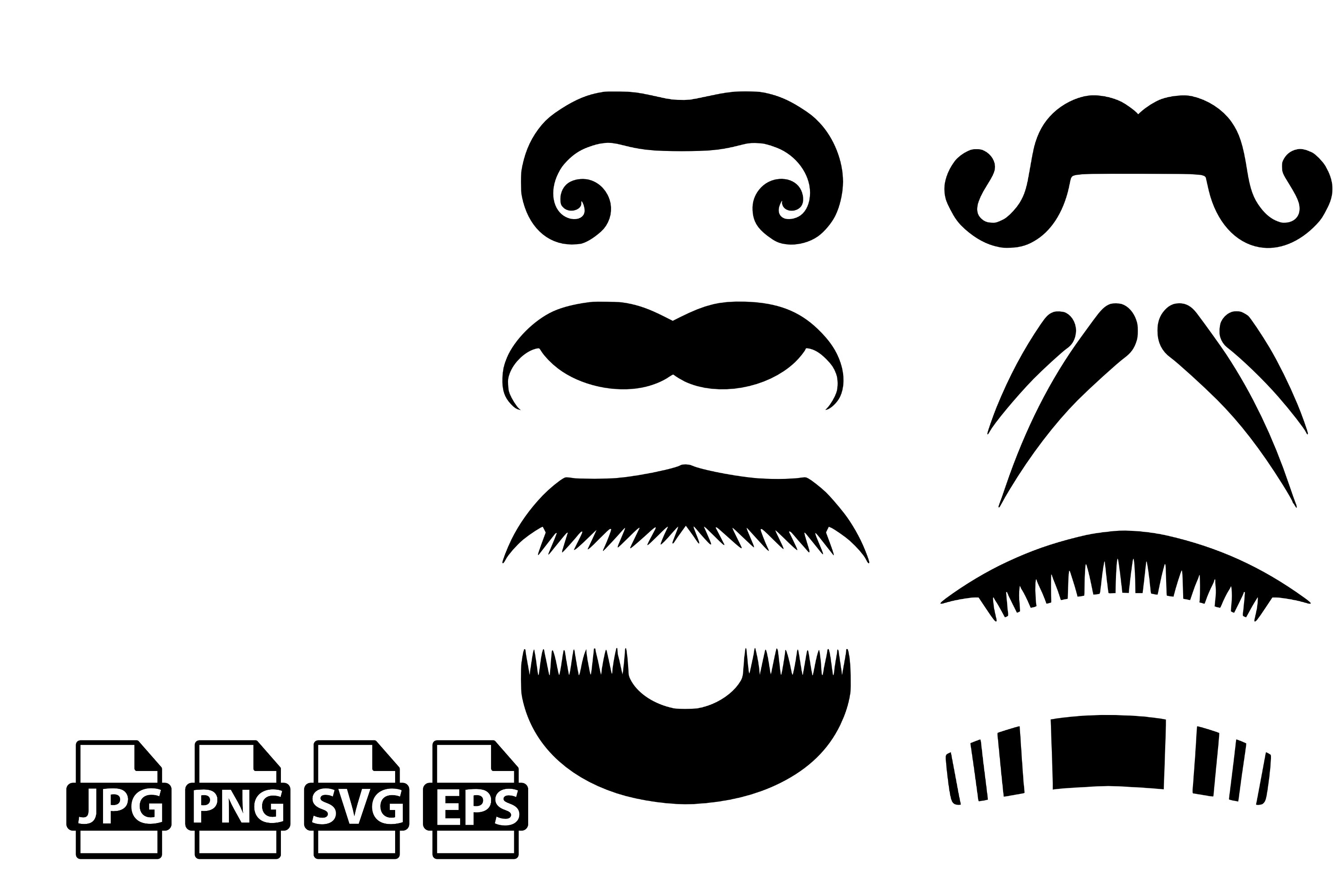 Mustache set vector 75 (2195571) | Elements | Design Bundles