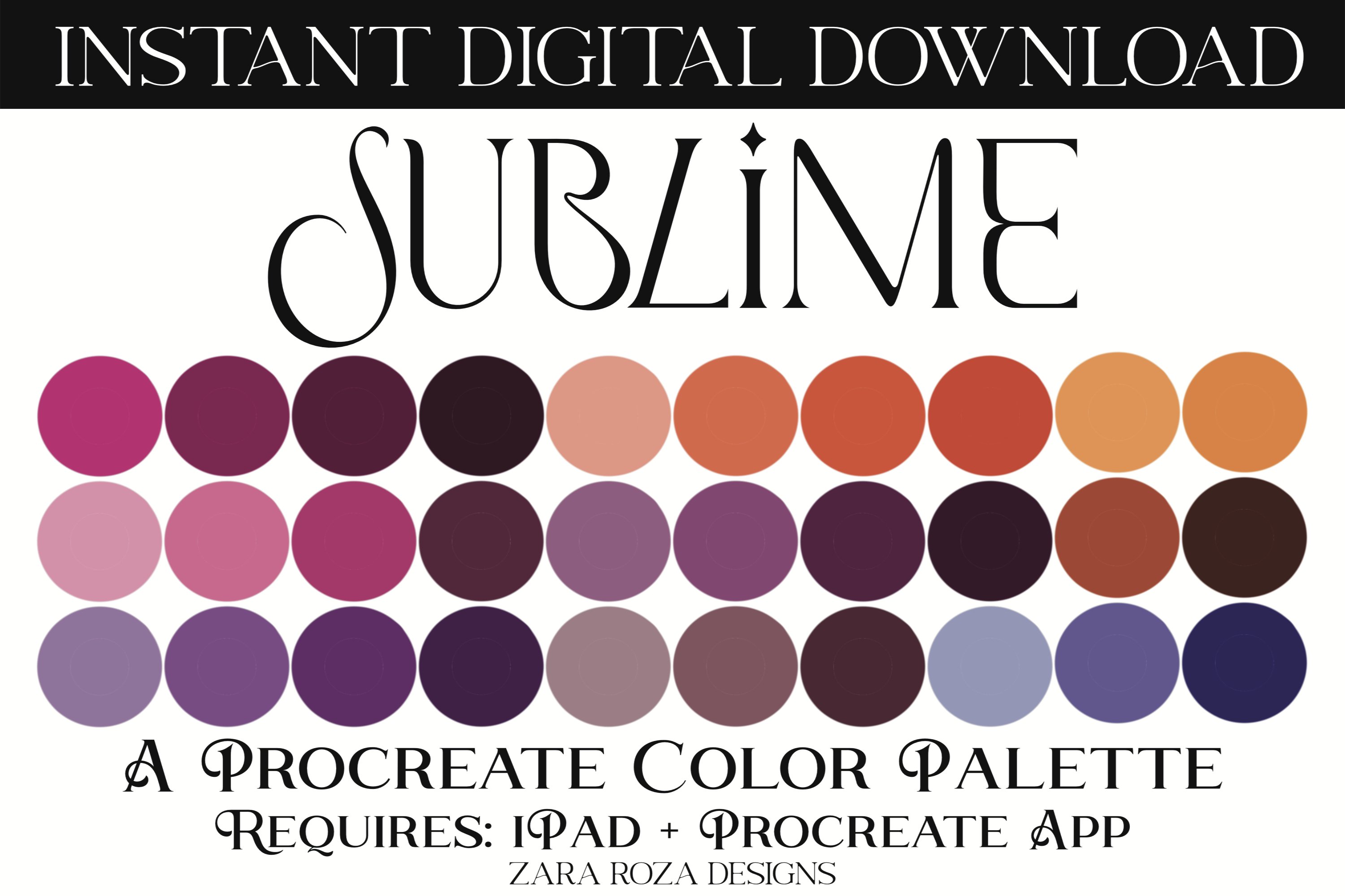 Sublime - An Elegant Vintage Procreate Color Palette
