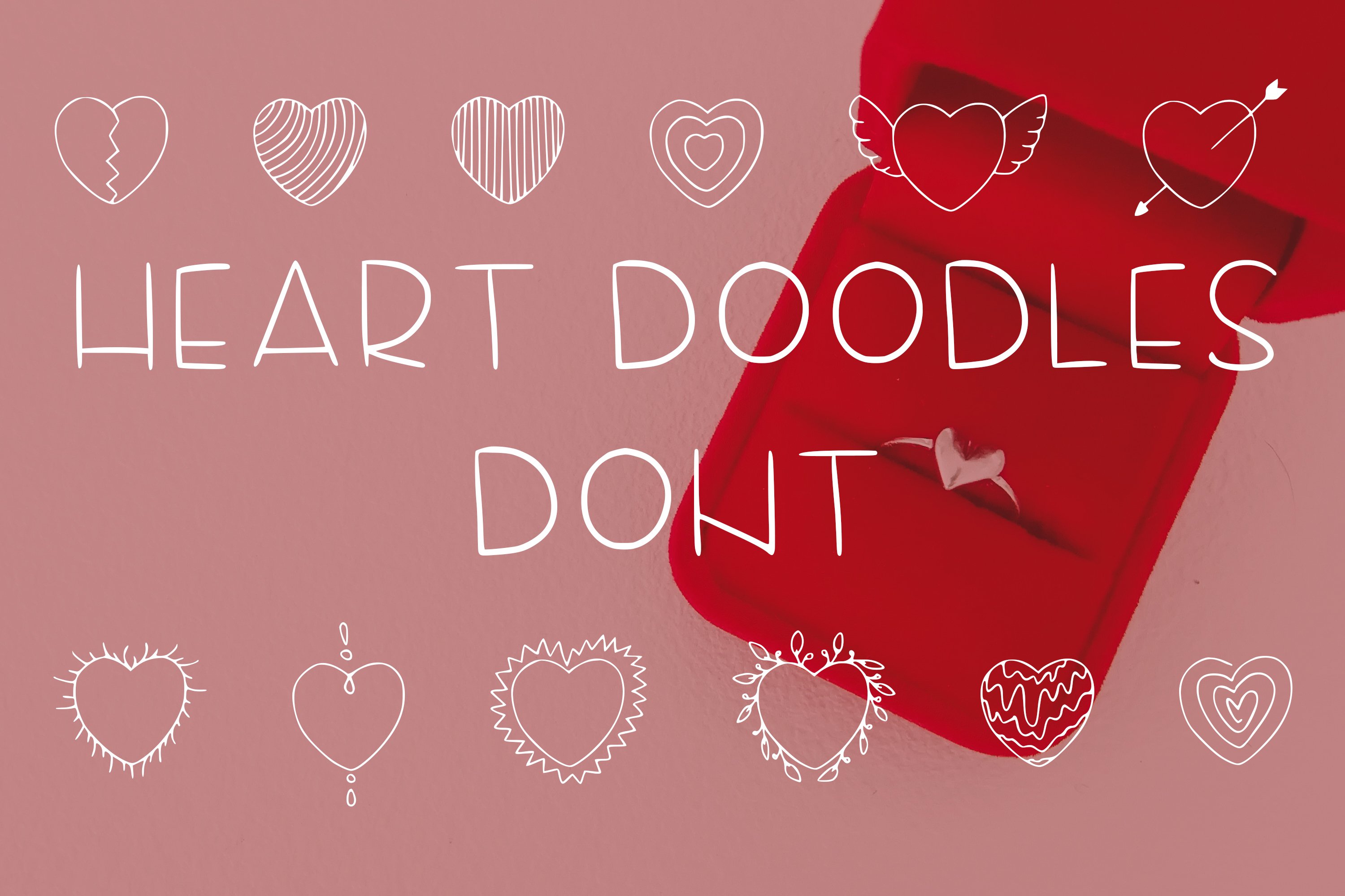Heart doodles font