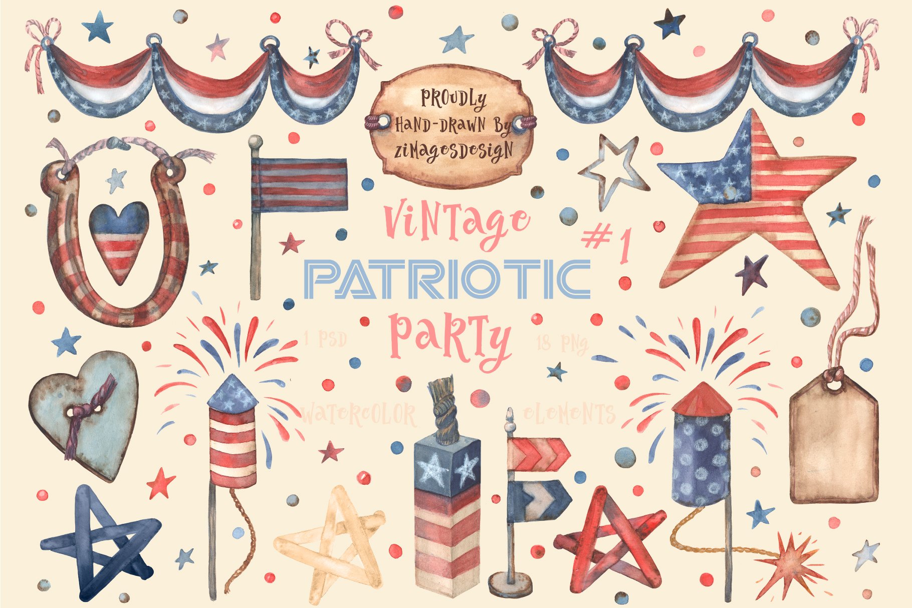 Vintage July 4th Clip Art