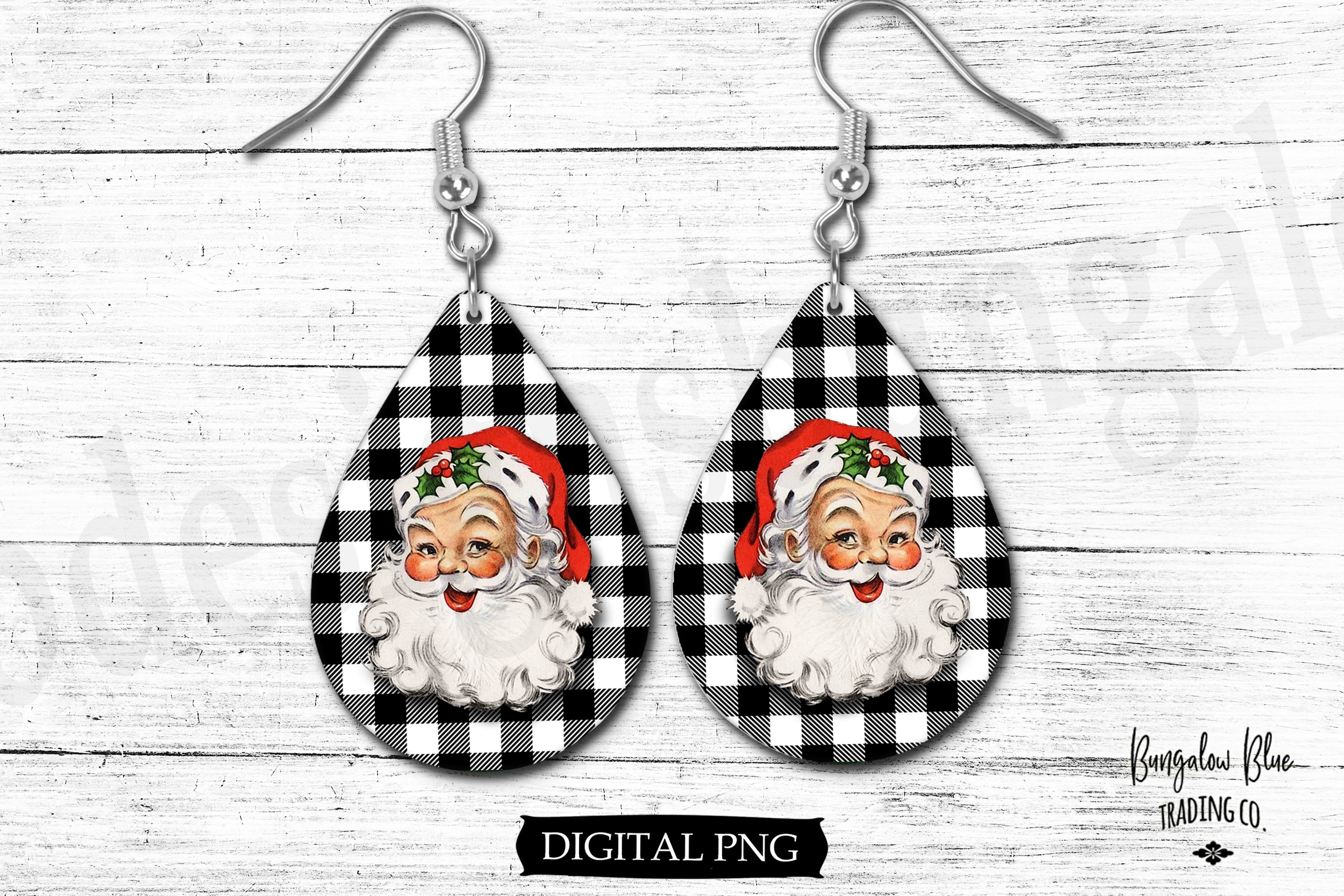 Vintage Santa earring design PNG Digital Drawing & Illustration Art ...