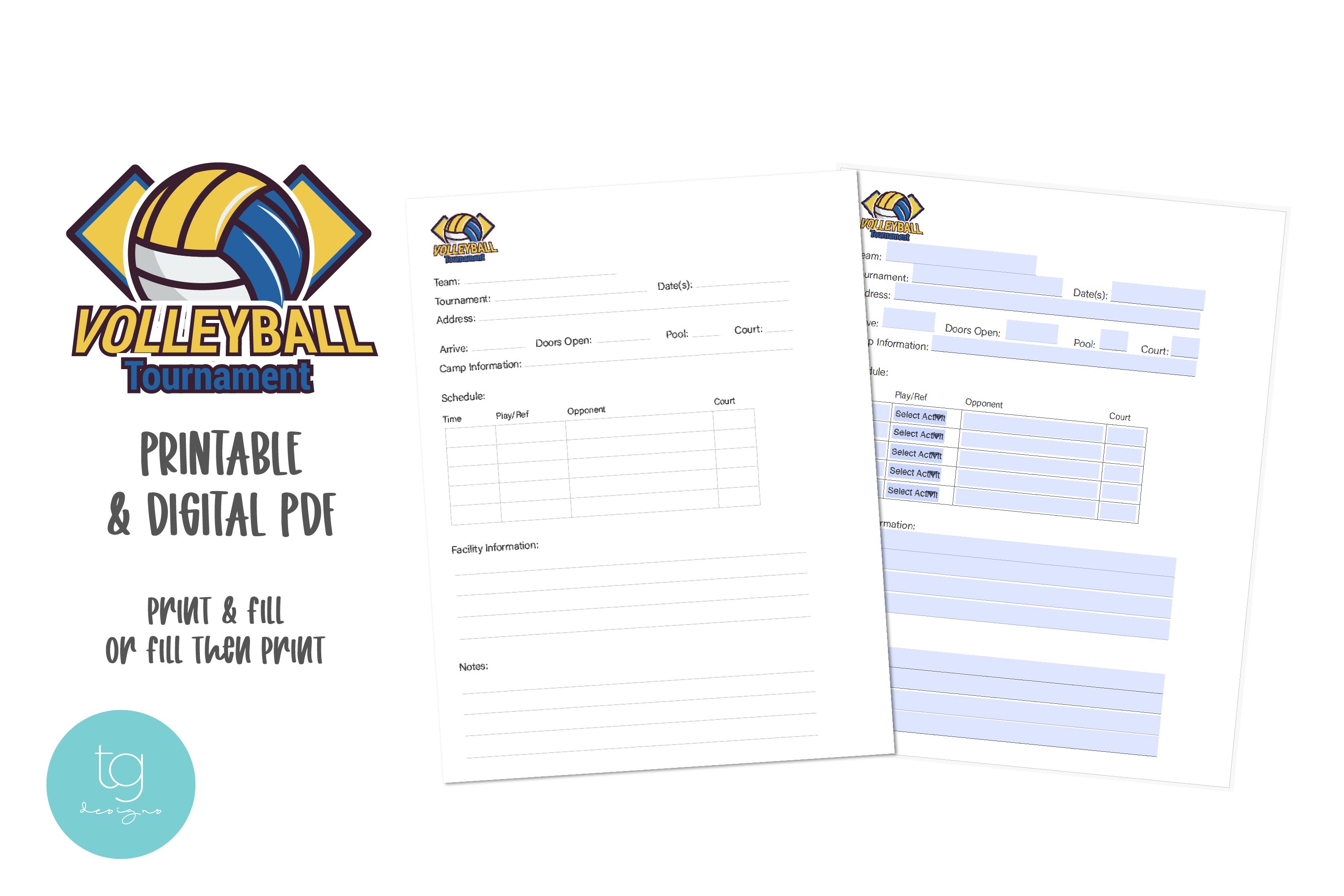 Volleyball Tournament Templates