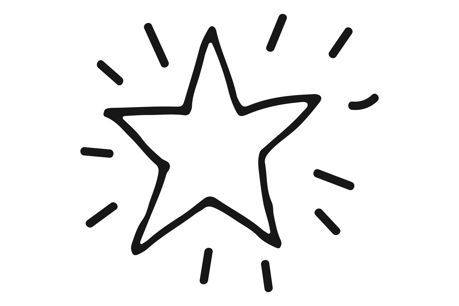 Star Black And White Clipart