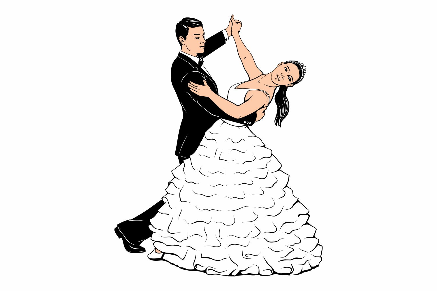 Bride And Groom Dancing Clipart