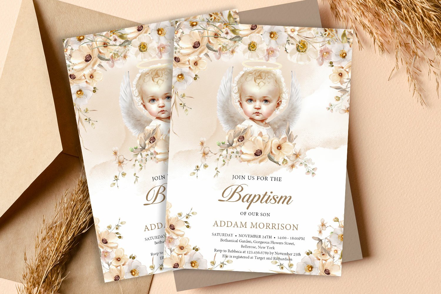Baby Angel Background For Invitation
