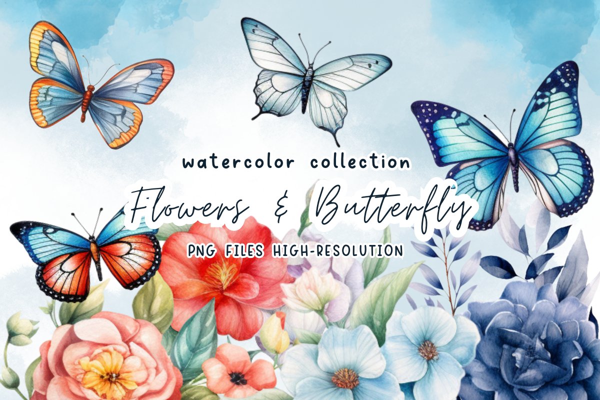 Free Clip Art Butterflies And Flowers