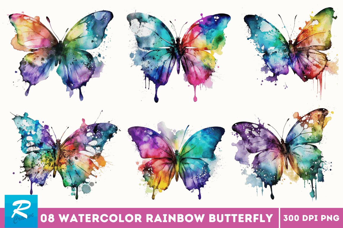 Rainbow Butterfly Clipart