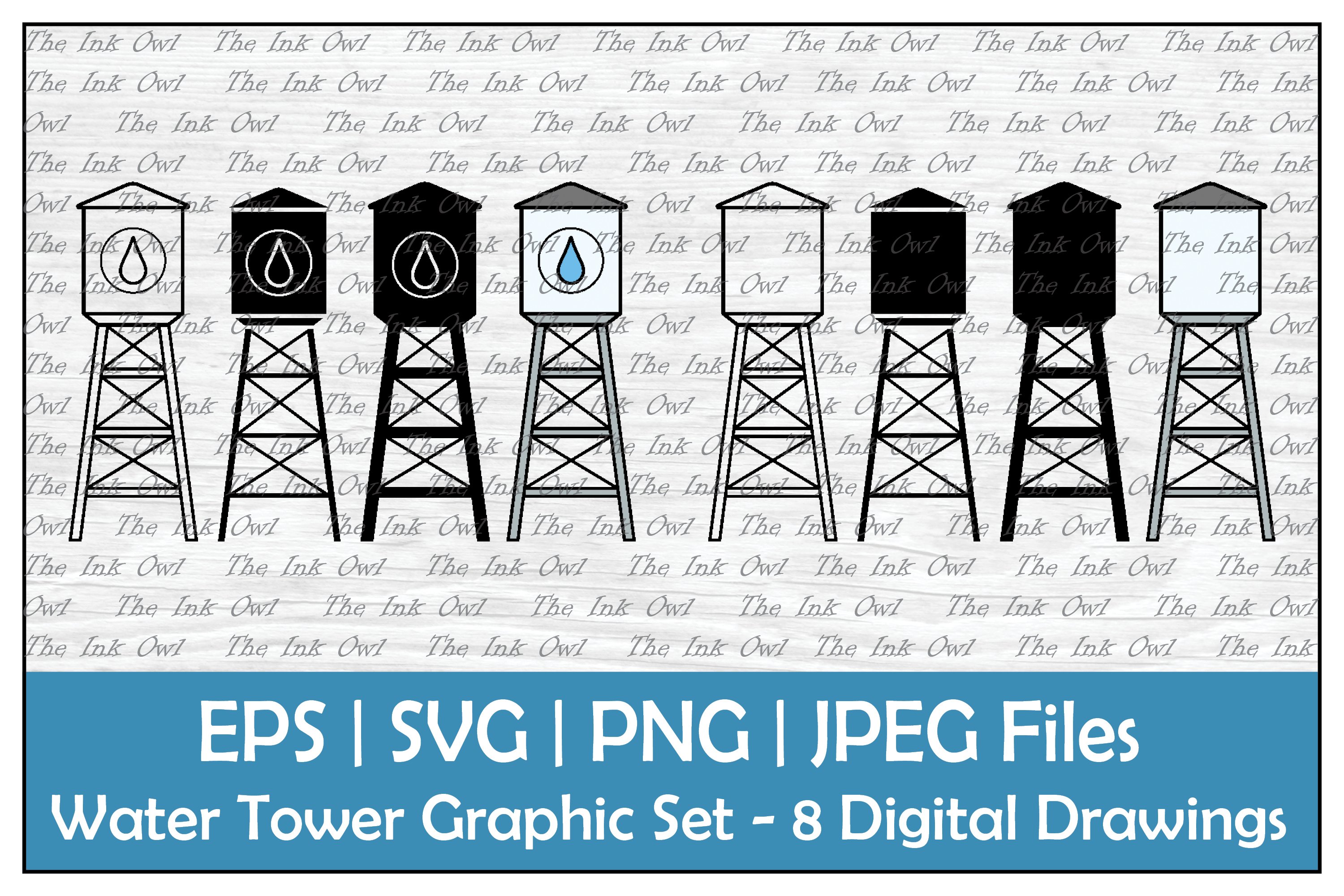 Round Water Tower Vector