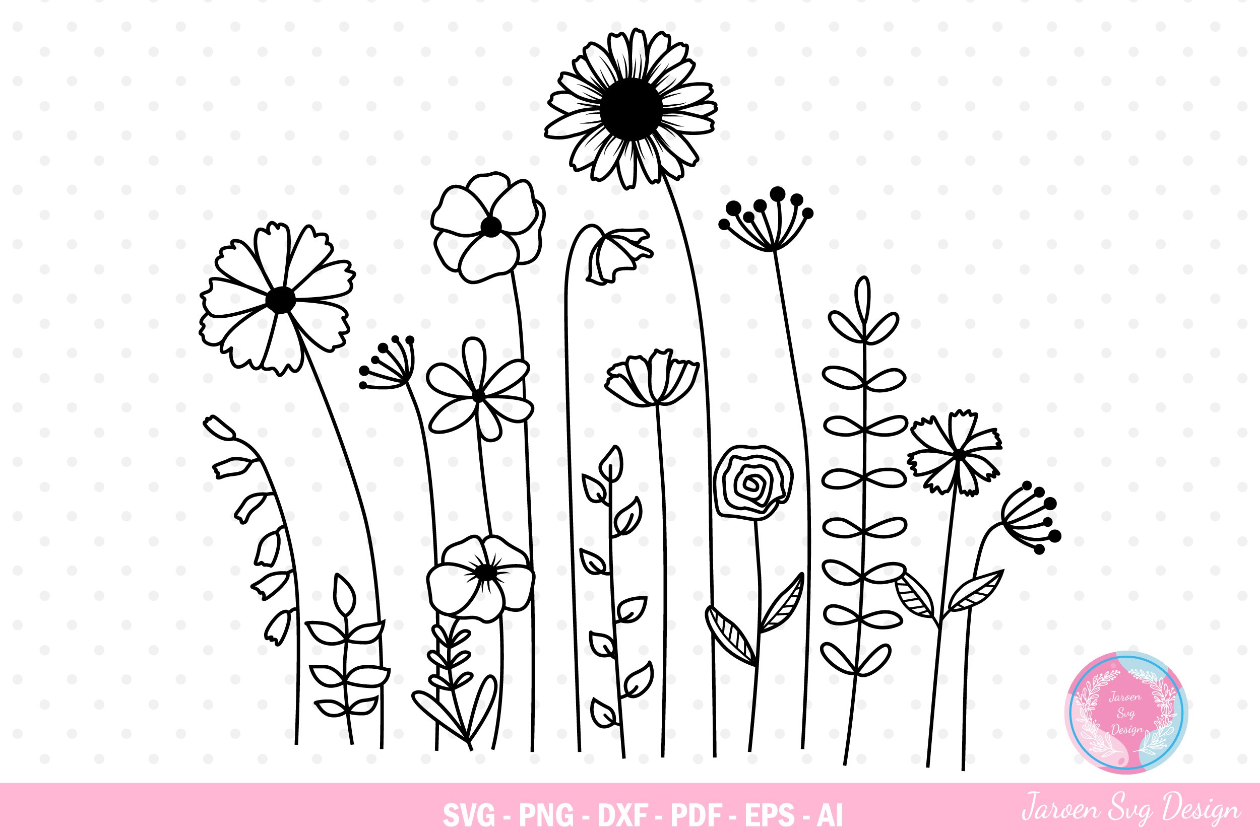 Line Drawing Flower Simple