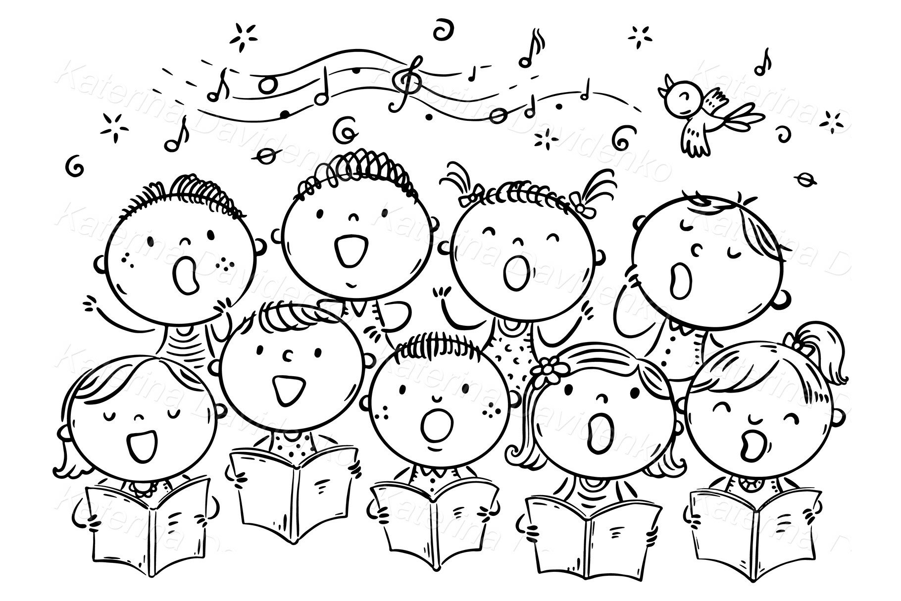 Choir Singing Cartoon