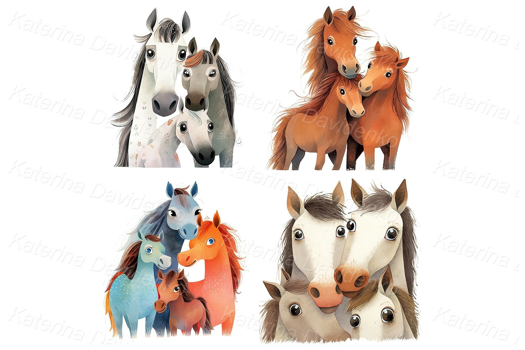 Cute Animated Horses