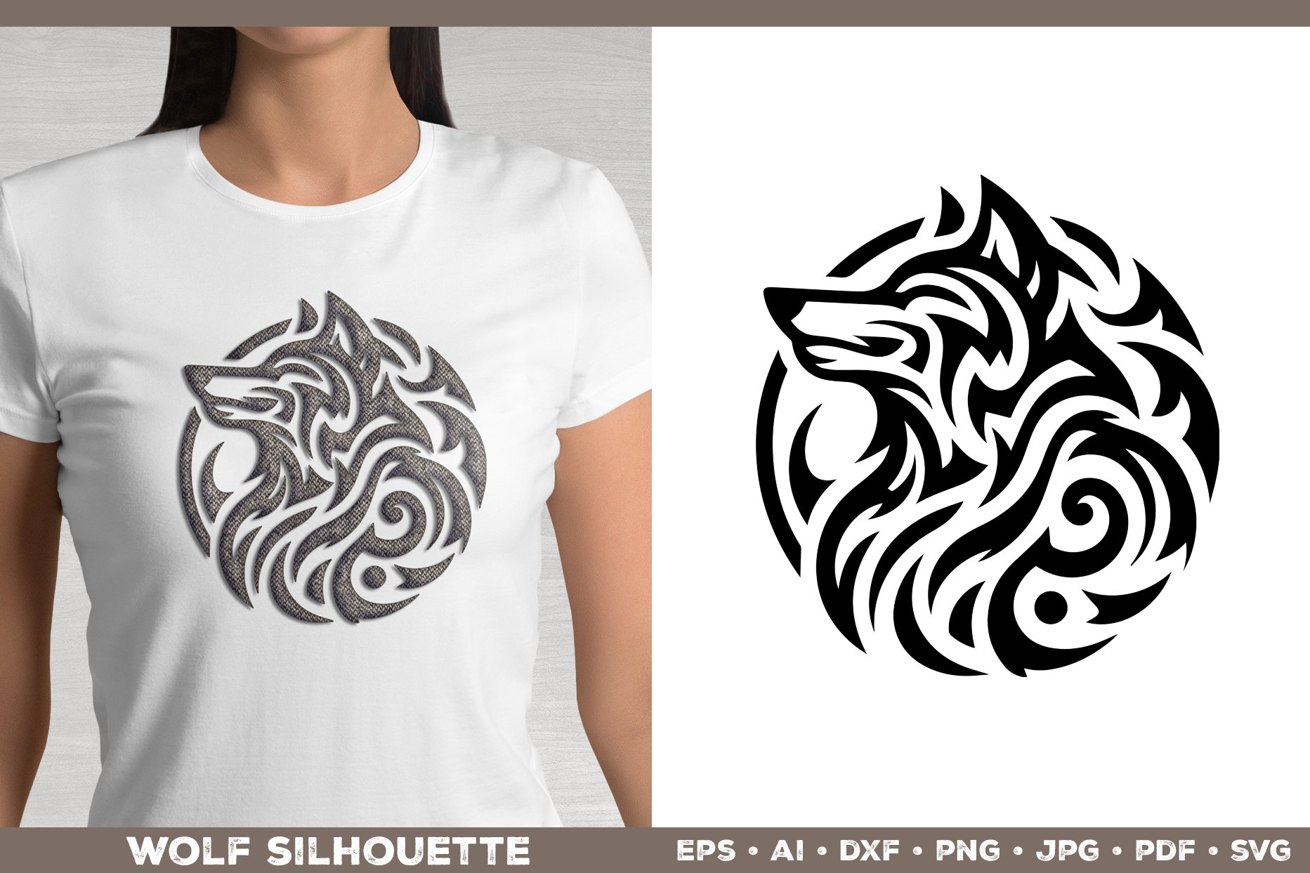 Tribal Wolf Head Howling