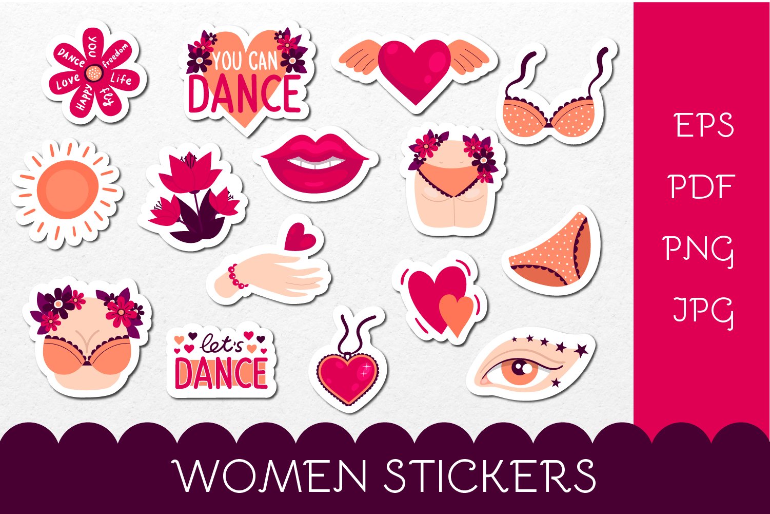 Women printable stickers for Cricut