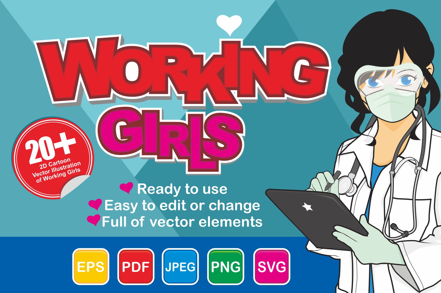 Working Girls - 2D Vector Illustration (1443930) | Illustrations ...