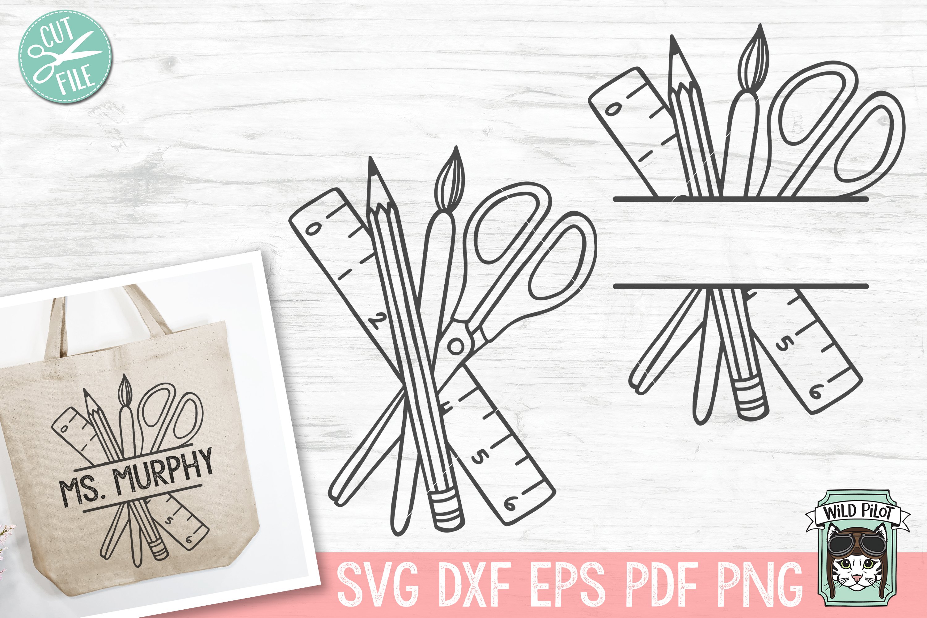 School Supplies Silhouette