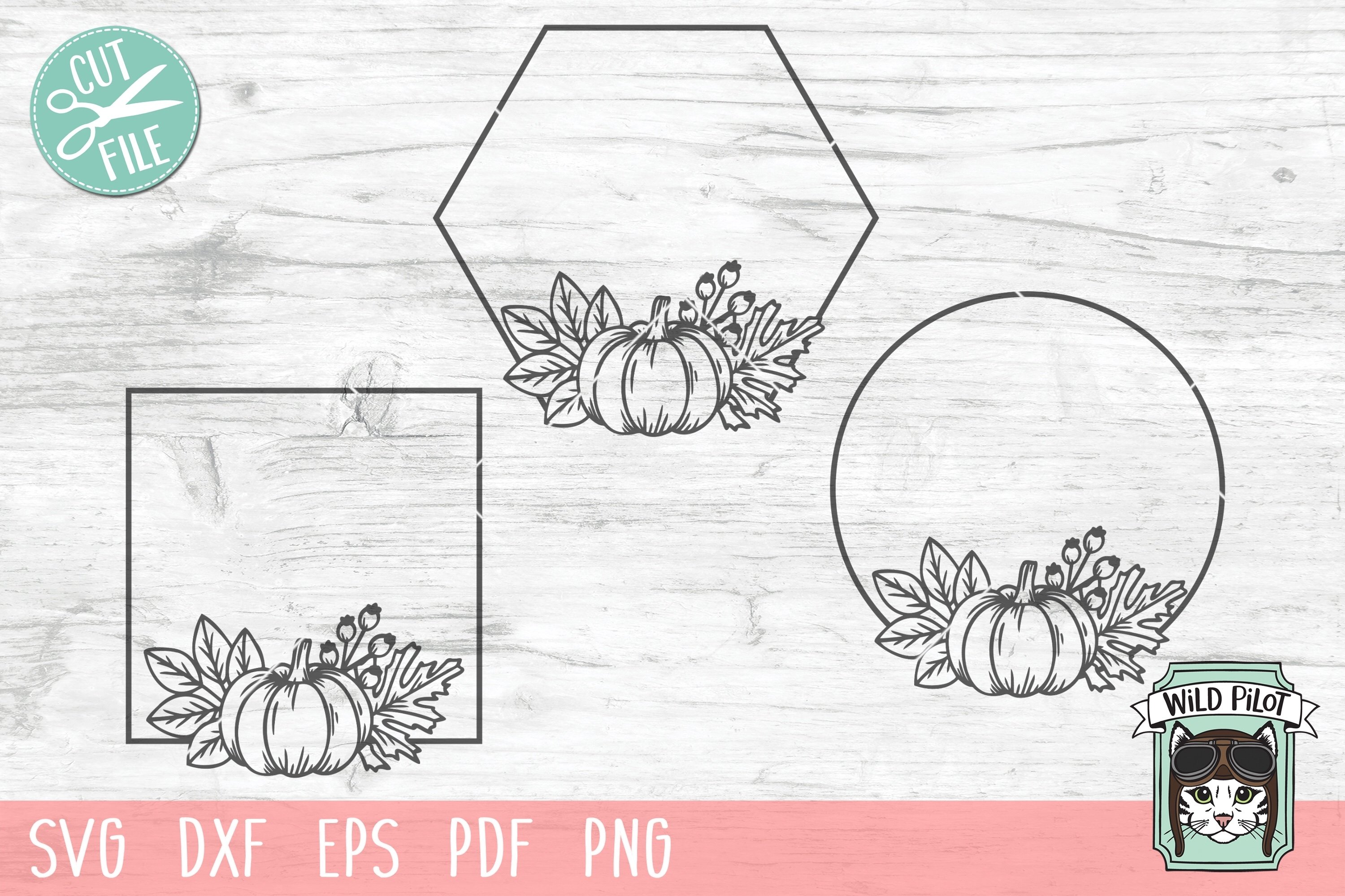 Pumpkin Wreath SVG Cut File, Pumpkin Monogram Frame SVG File (1361707 ...