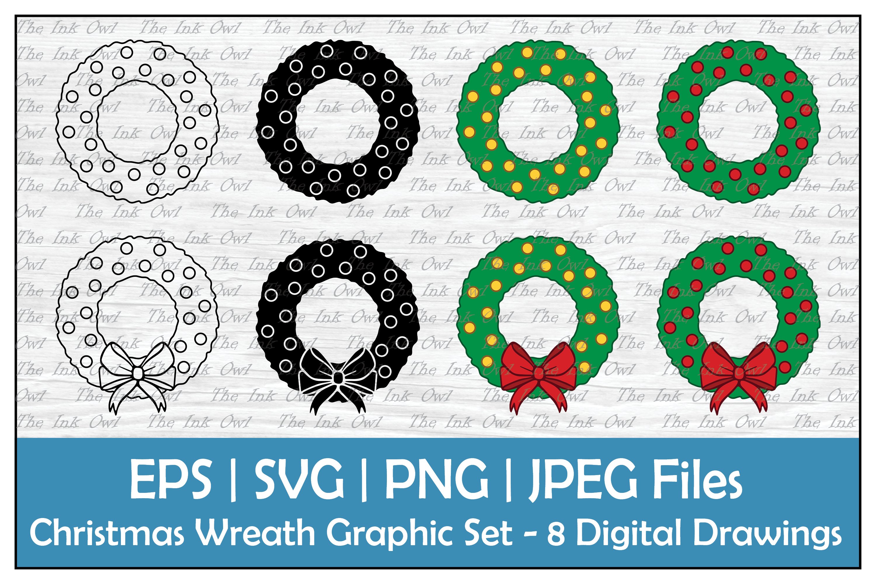 Christmas Wreath Outline