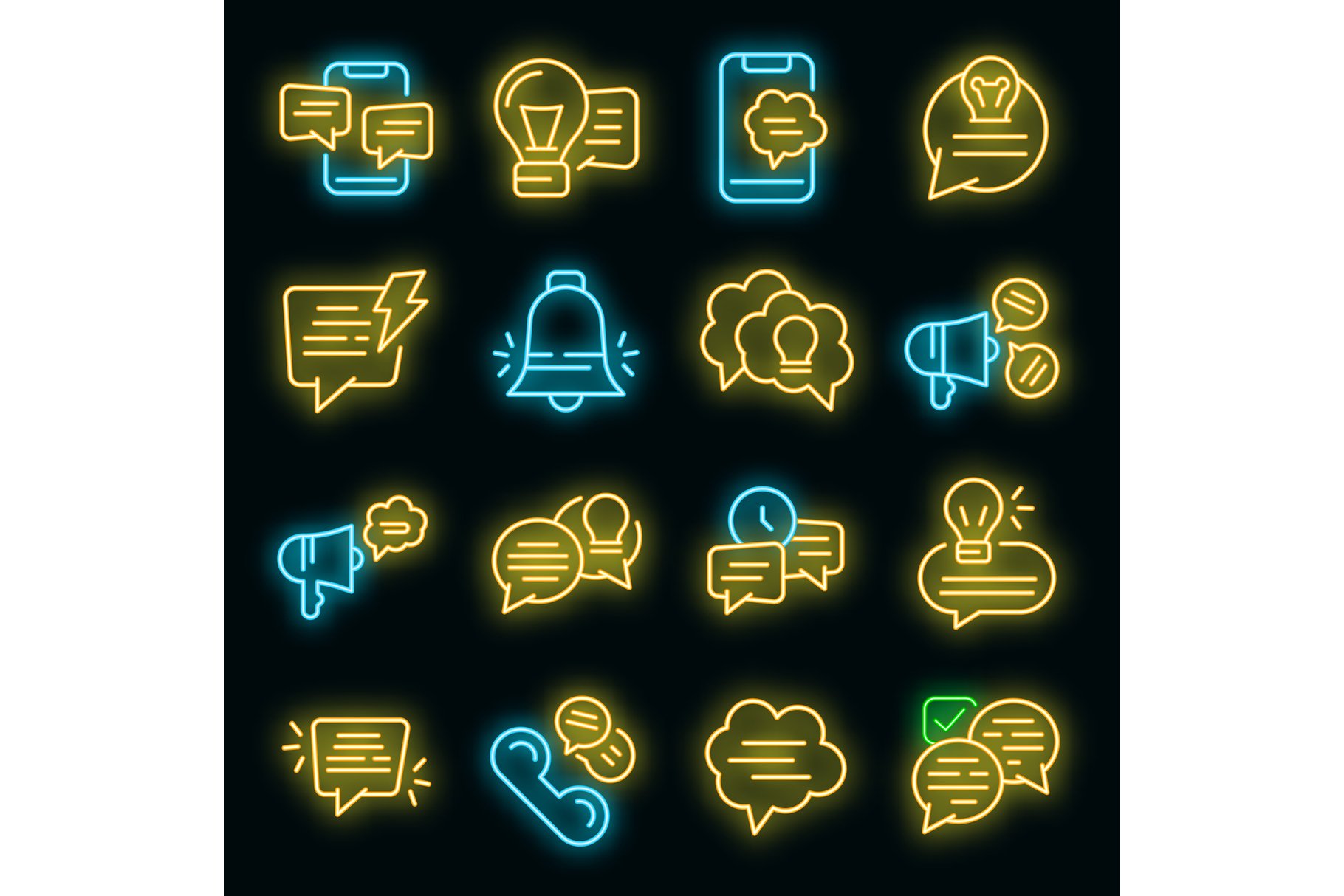 Tips icons set vector neon (1786171) | Icons | Design Bundles