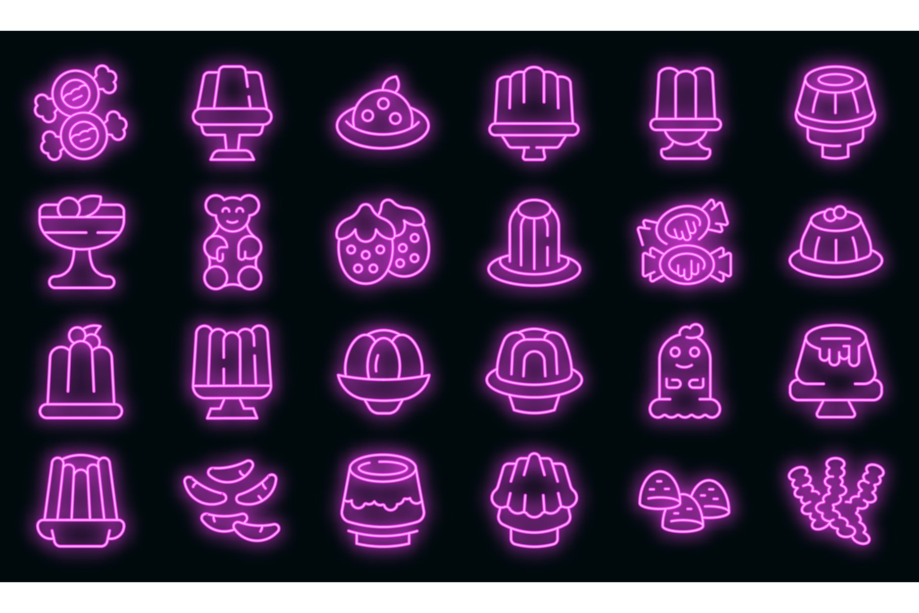 Jelly icons set vector neon (1787086) | Icons | Design Bundles